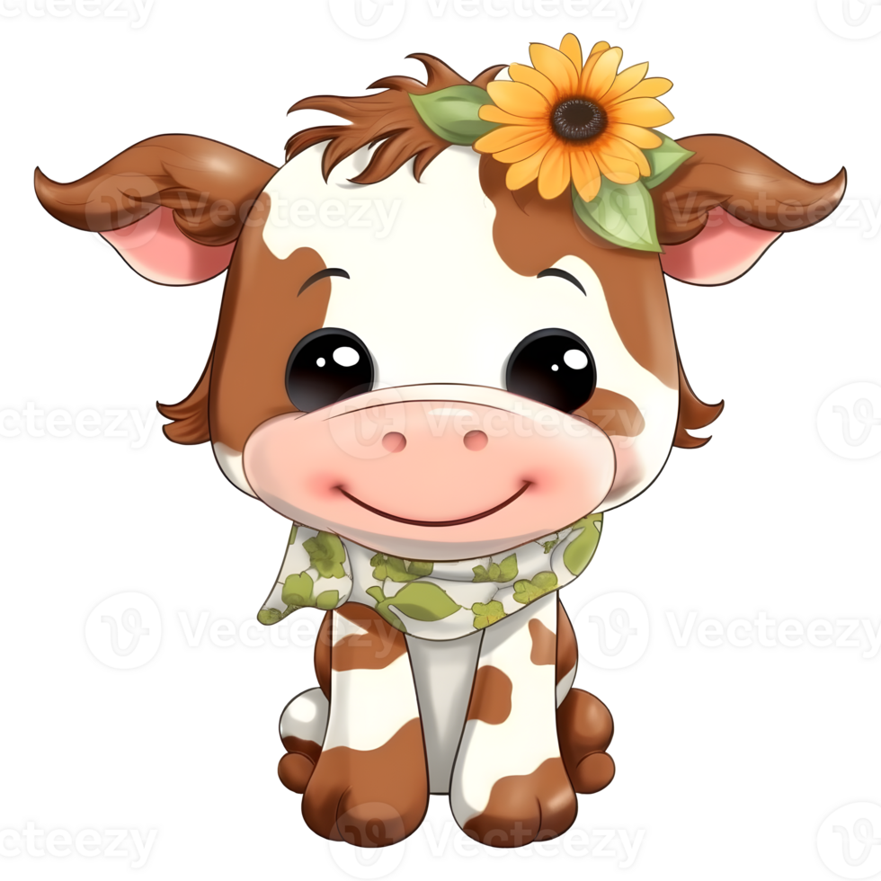 Cute baby cow clipart on transparent background 26794060 PNG