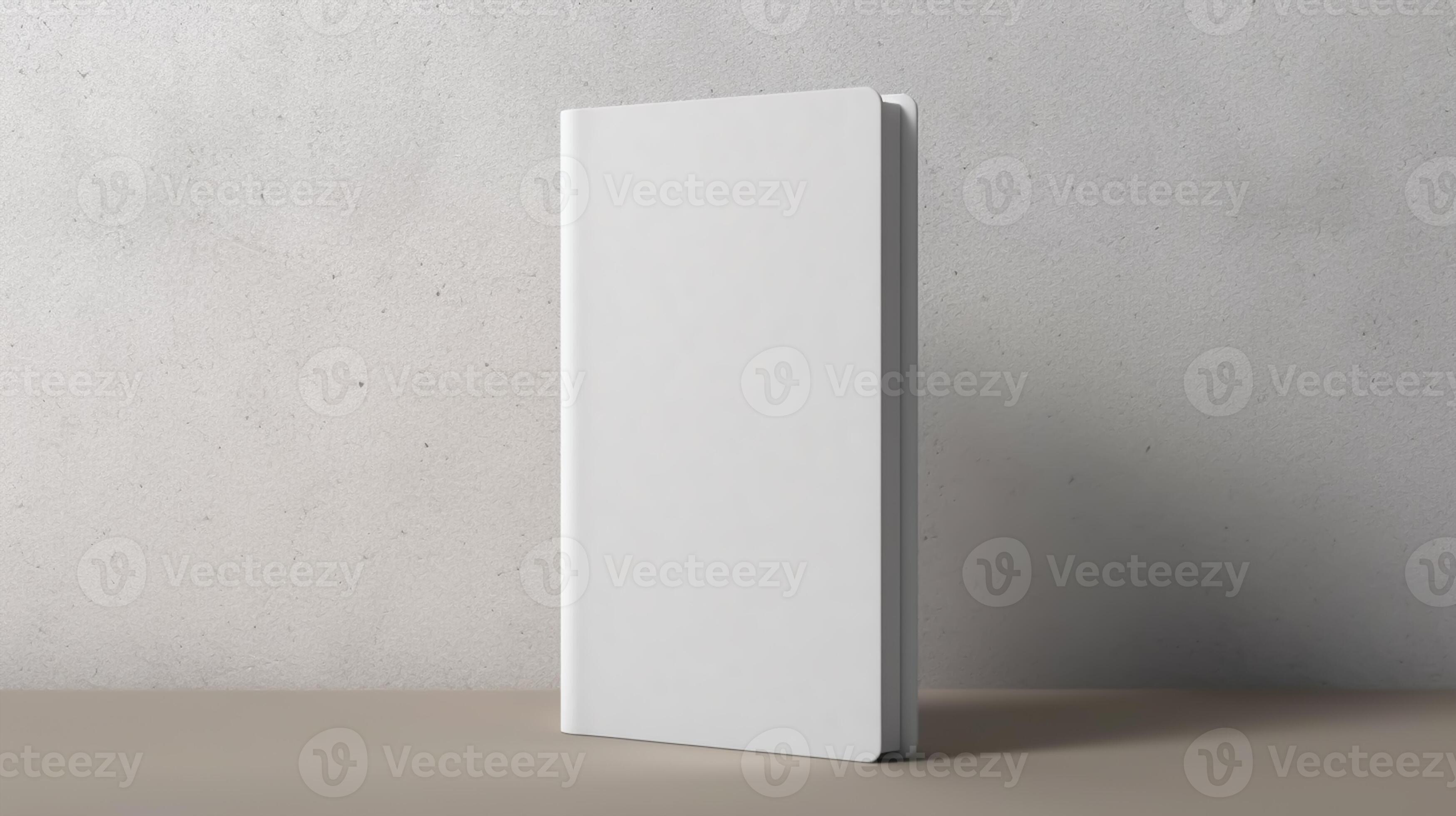 Blank white book cover mockup standing on table 26794507 Stock Photo at ...