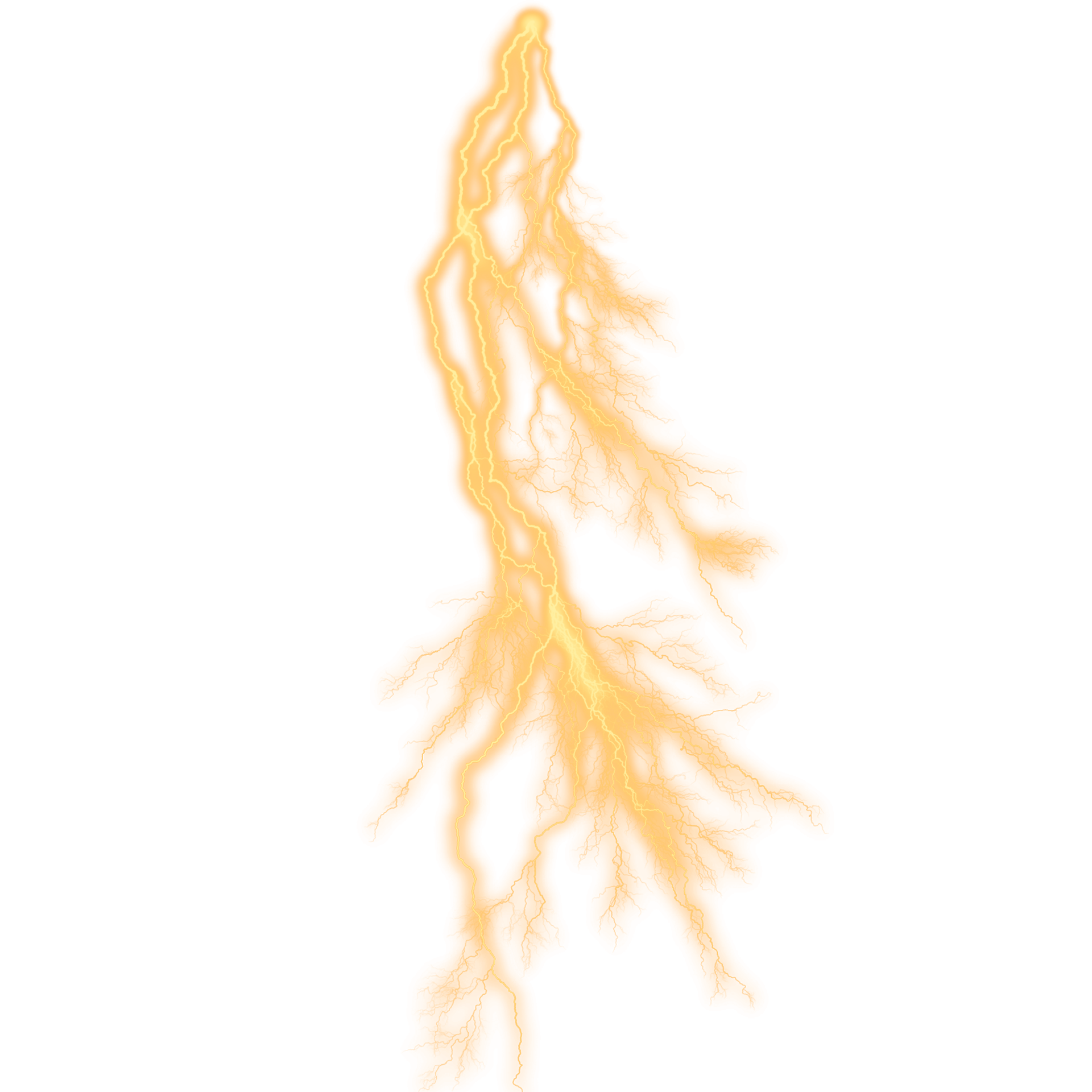 A glowing yellow lightning bolt isolated on transparent background ... A glowing yellow lightning bolt isolated on transparent background ...