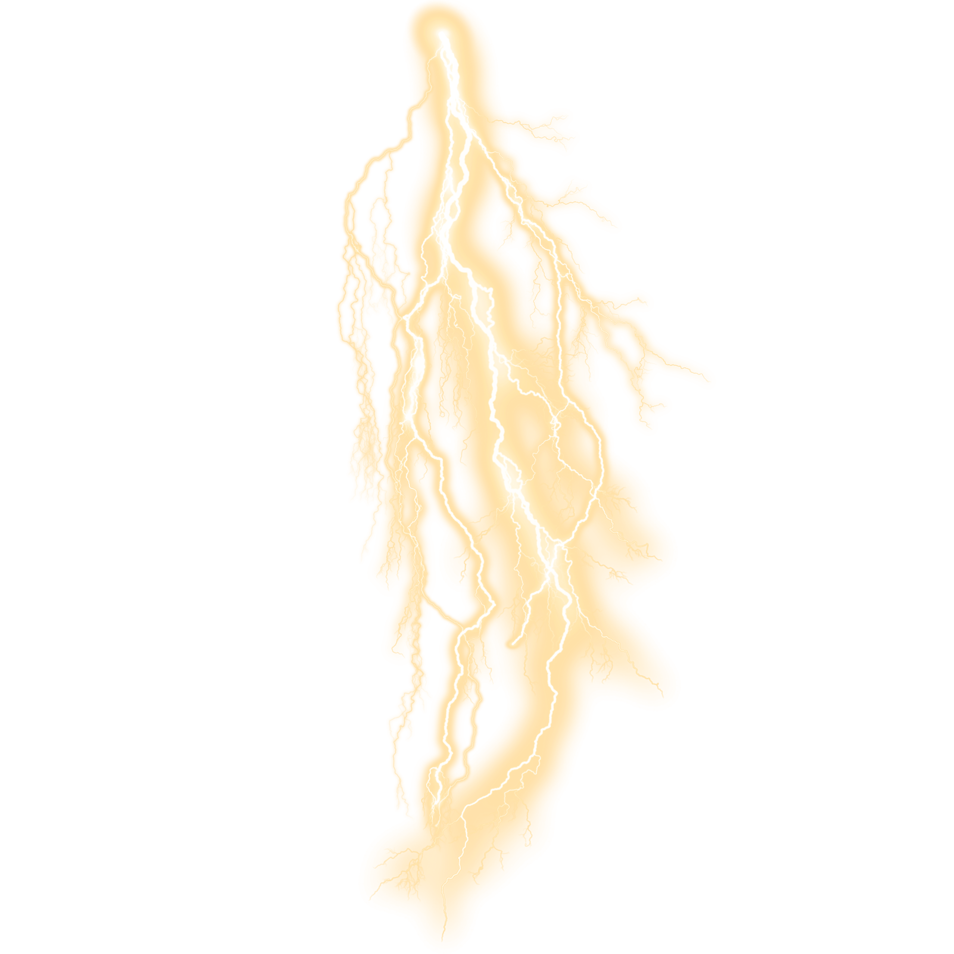 A glowing yellow lightning bolt isolated on transparent background ... A glowing yellow lightning bolt isolated on transparent background ...
