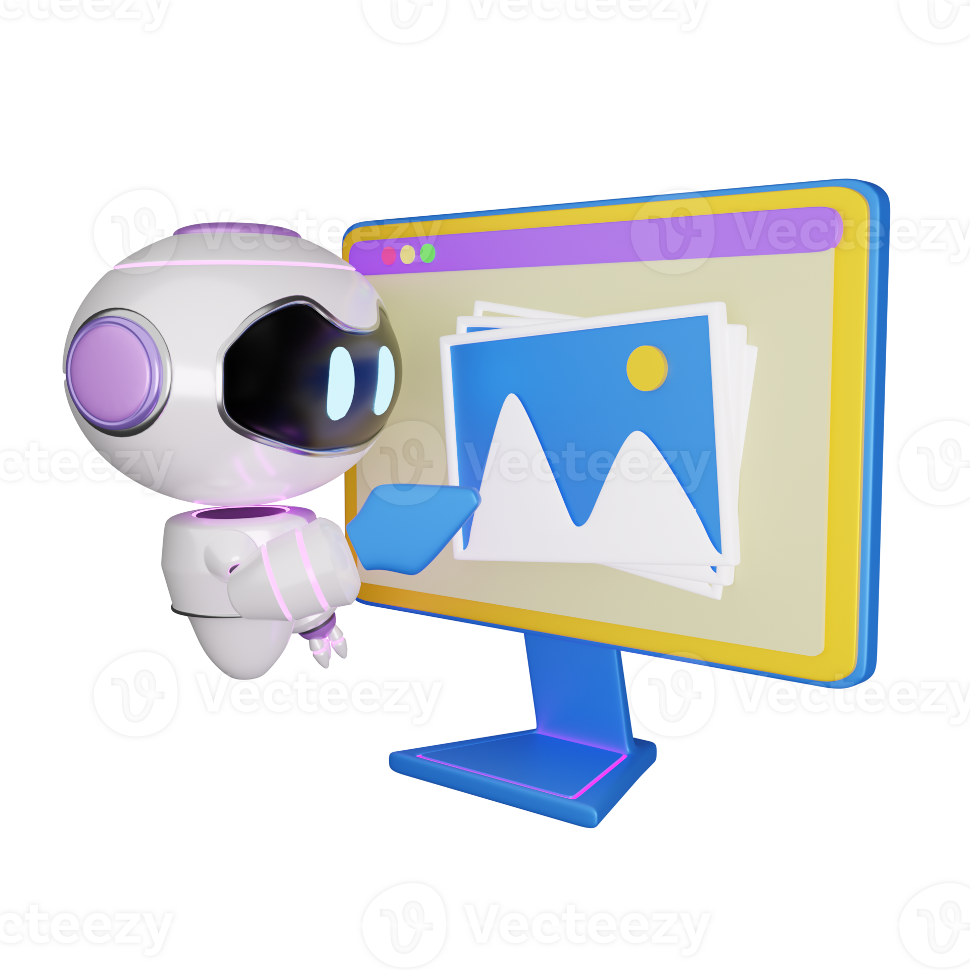 Auto image generator with 3d render AI robot illustration 26797664 PNG