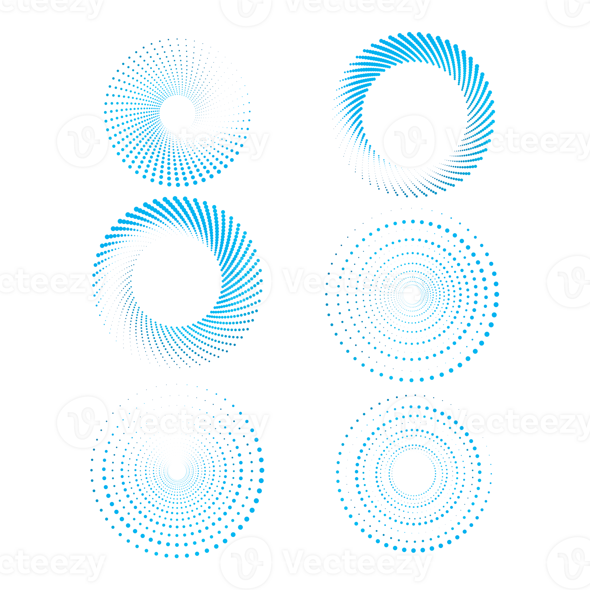 Halftone blue circle dot abstract background. Set of dotted circle dot ...