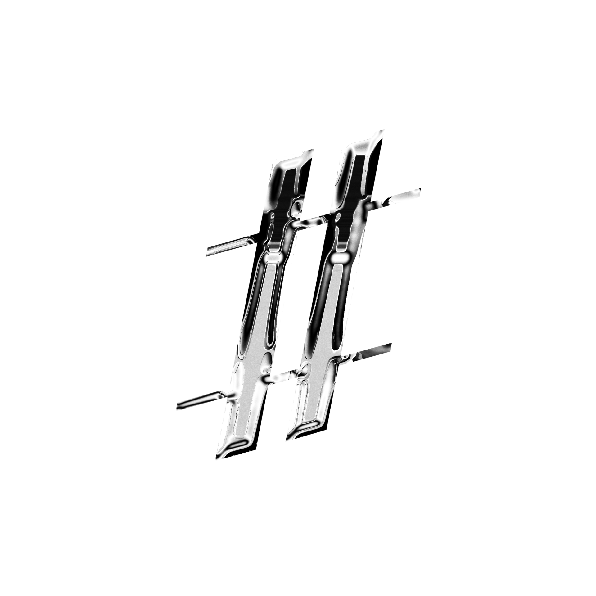 Hashtag Silver Metallic Luxury Chrome Alphabet Font 26799096 Png