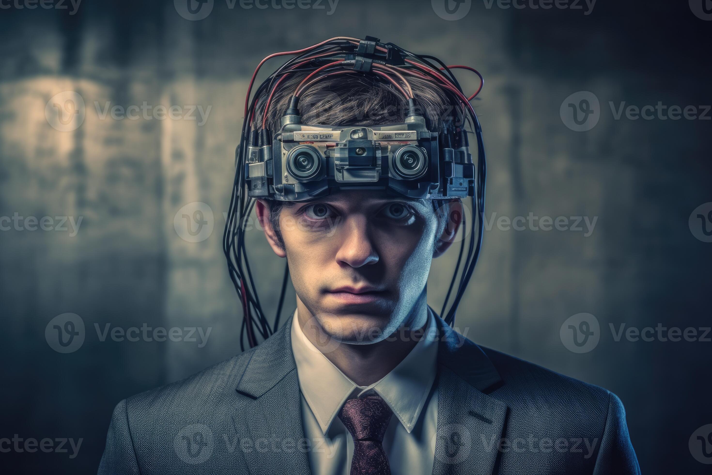 Photo of a person controlling a computer or device with their mind ...