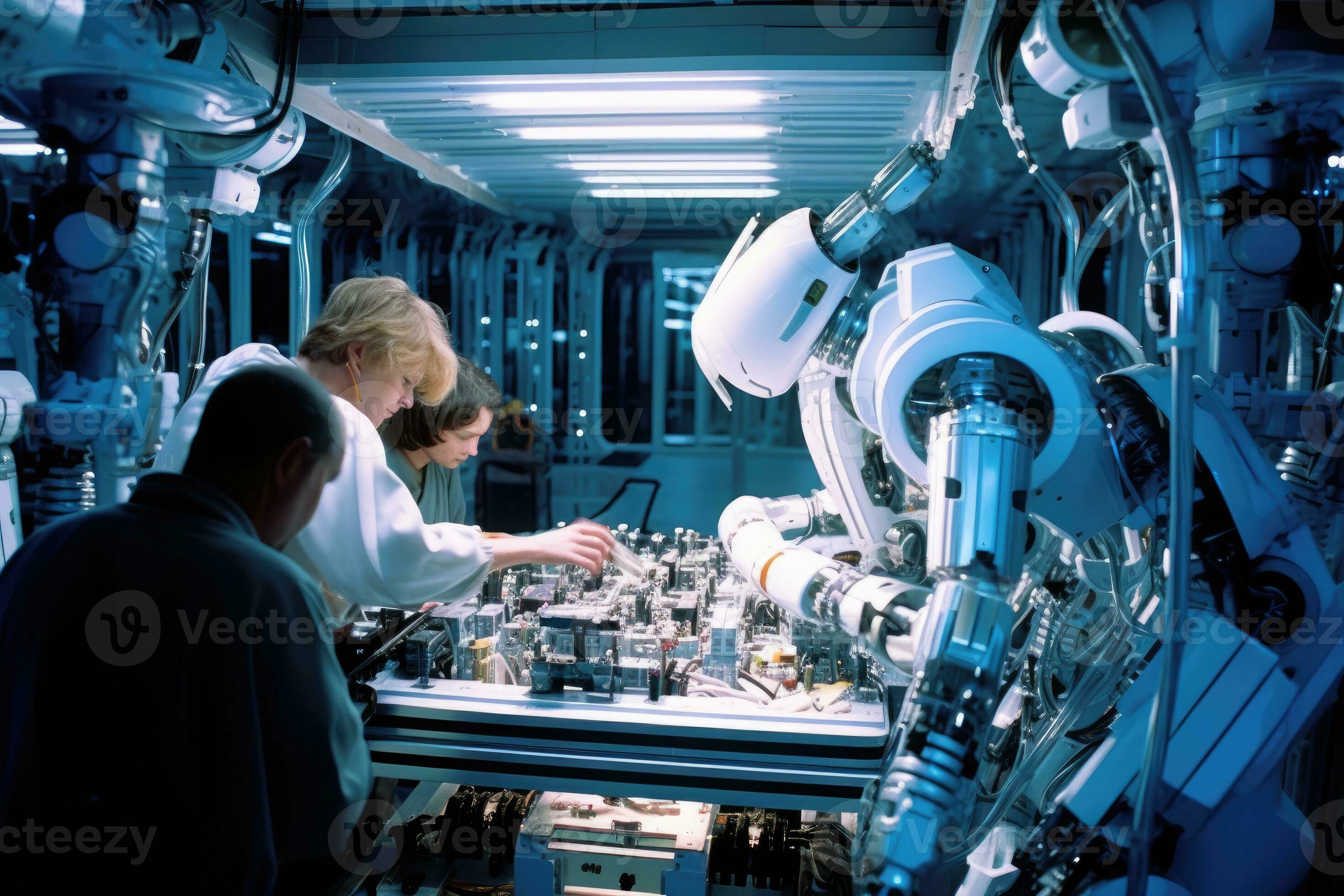 In A Bustling Robotics Lab A Team Of Engineers Is Meticulously