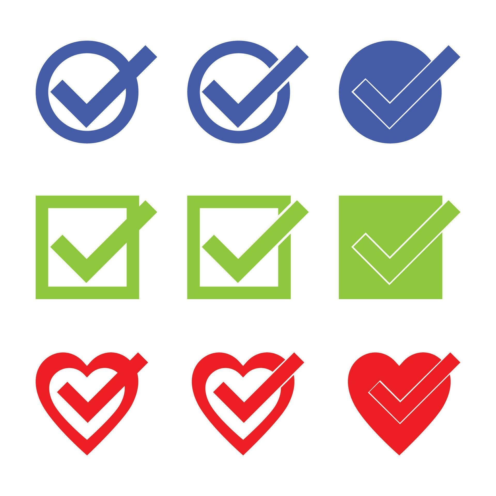 Multiple Different Type Check Marks Vector Illustration 26812828 Vector