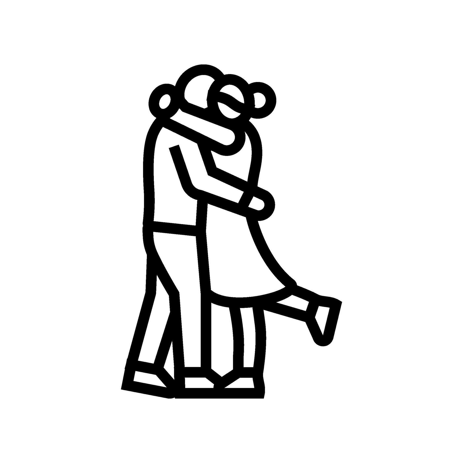 Couple Kissing Love Line Icon Vector Illustration 26819885 Vector Art