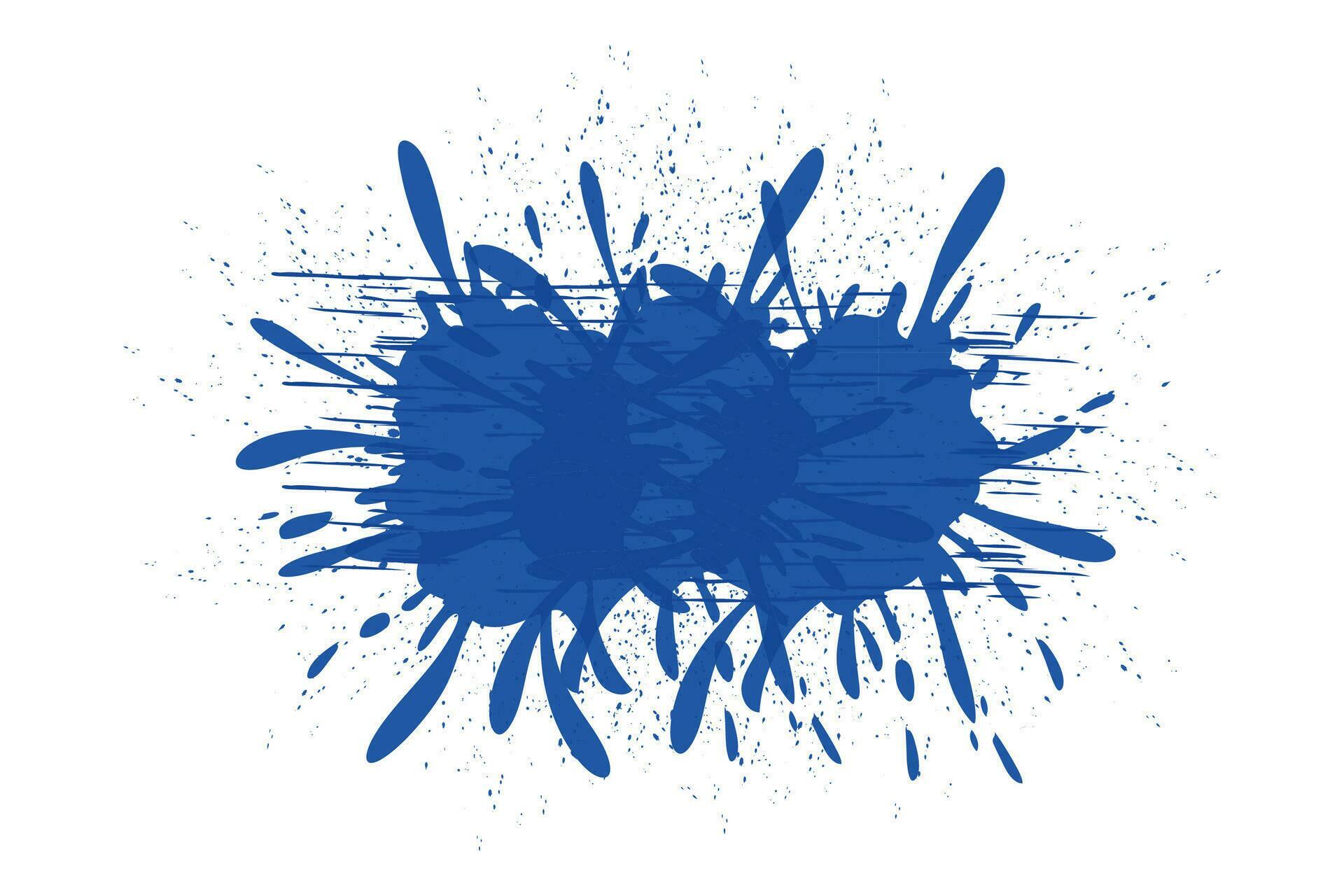 Watercolor Blue Ink Splash Blot Splatter Spot Liquid Drop Vector On