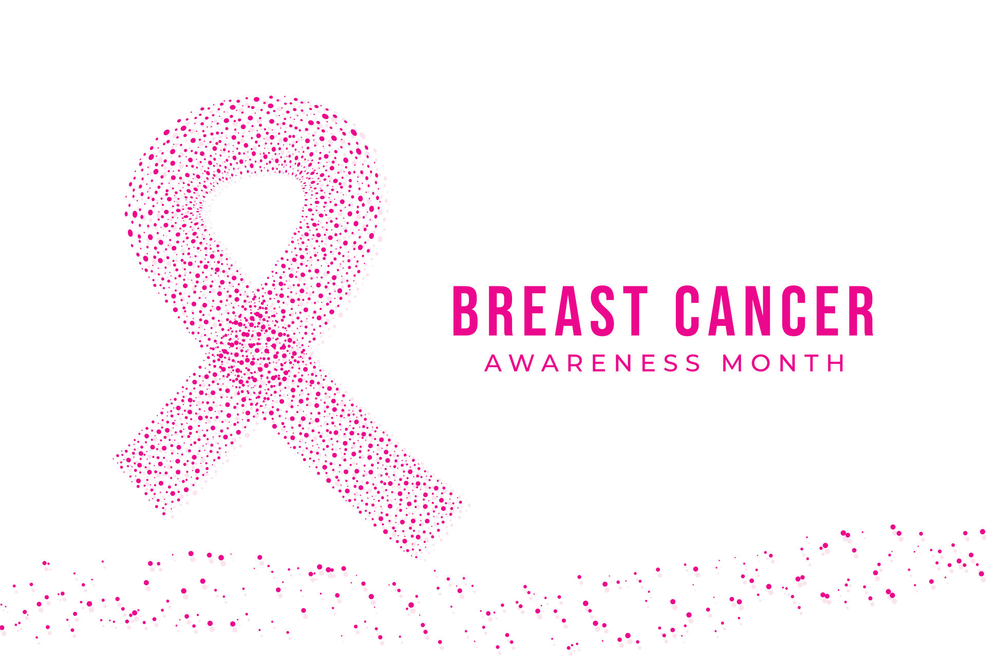 Breast cancer awareness month pink ribbon sign vector on white ...