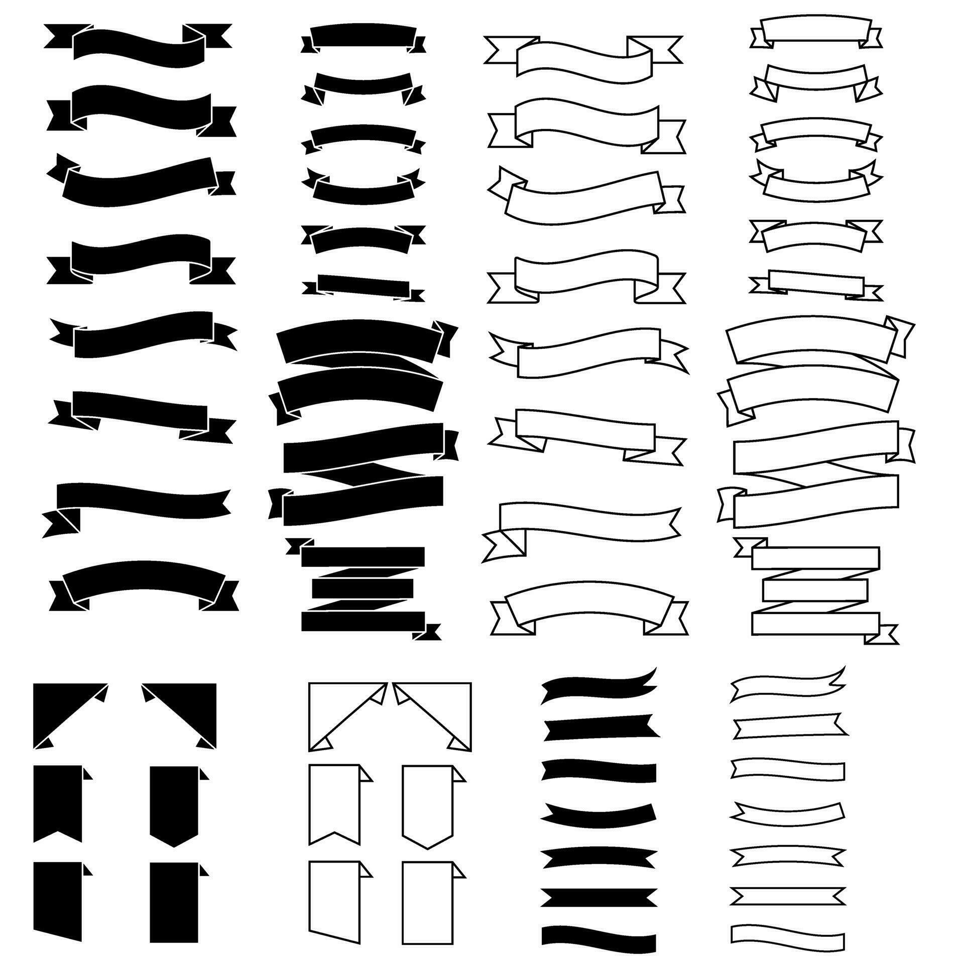 Banner icon vector set. Ribbon illustration sign collection. Label ...