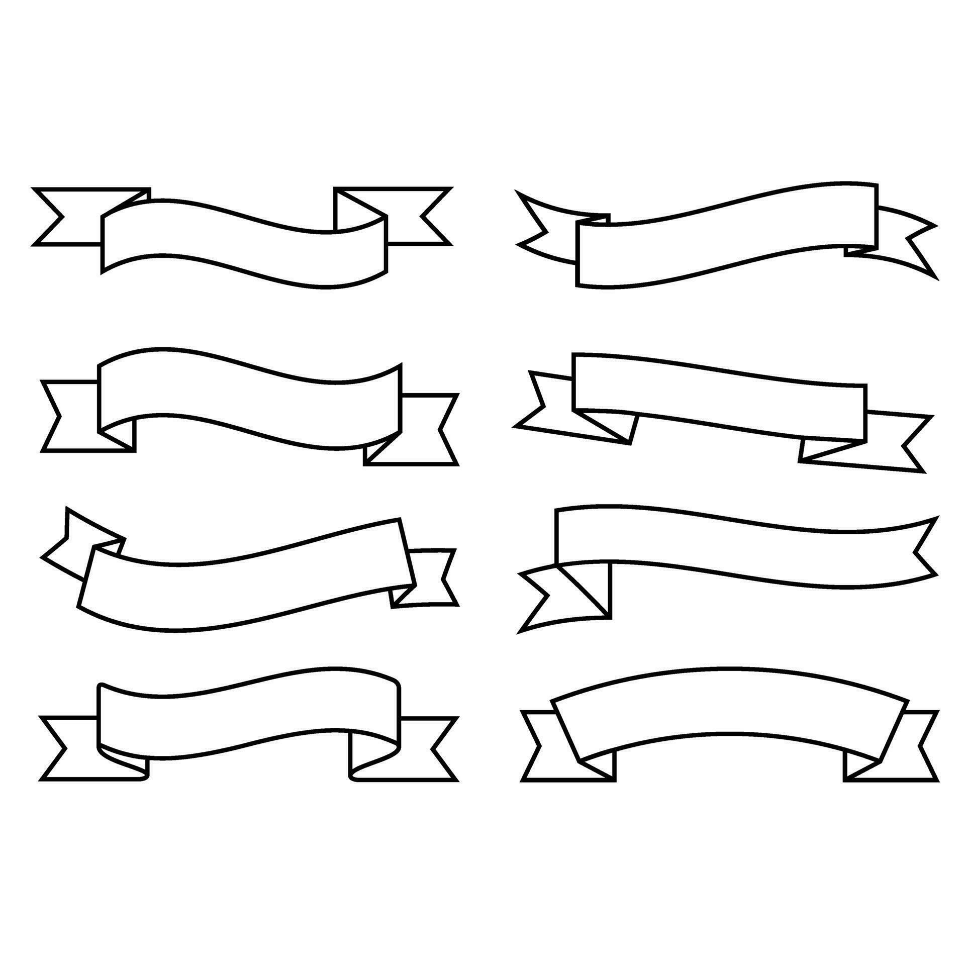 Banner icon vector set. Ribbon illustration sign collection. Label ...