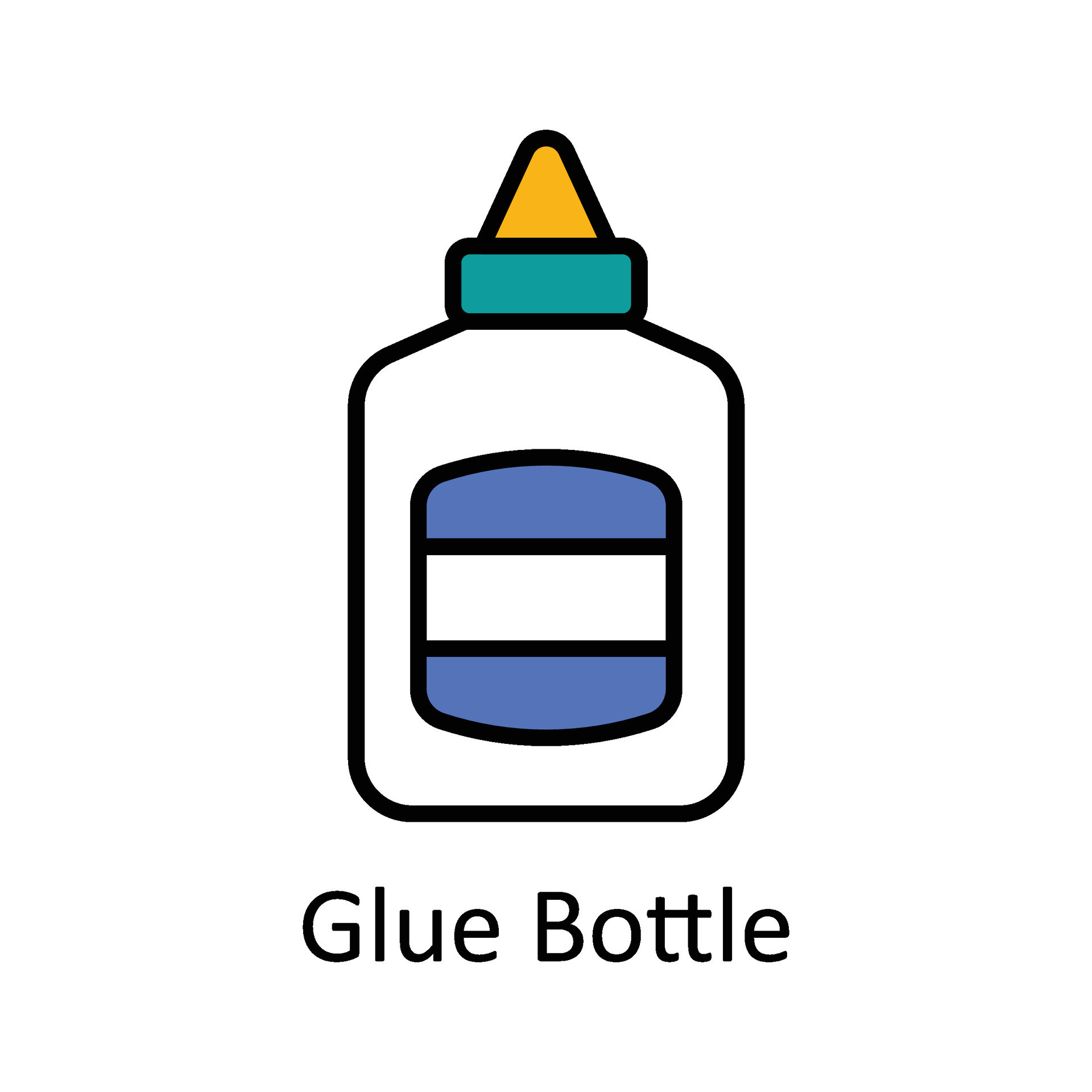 Glue Bottle Filled outline Icon Design illustration. Art and Crafts Symbol on White background ...