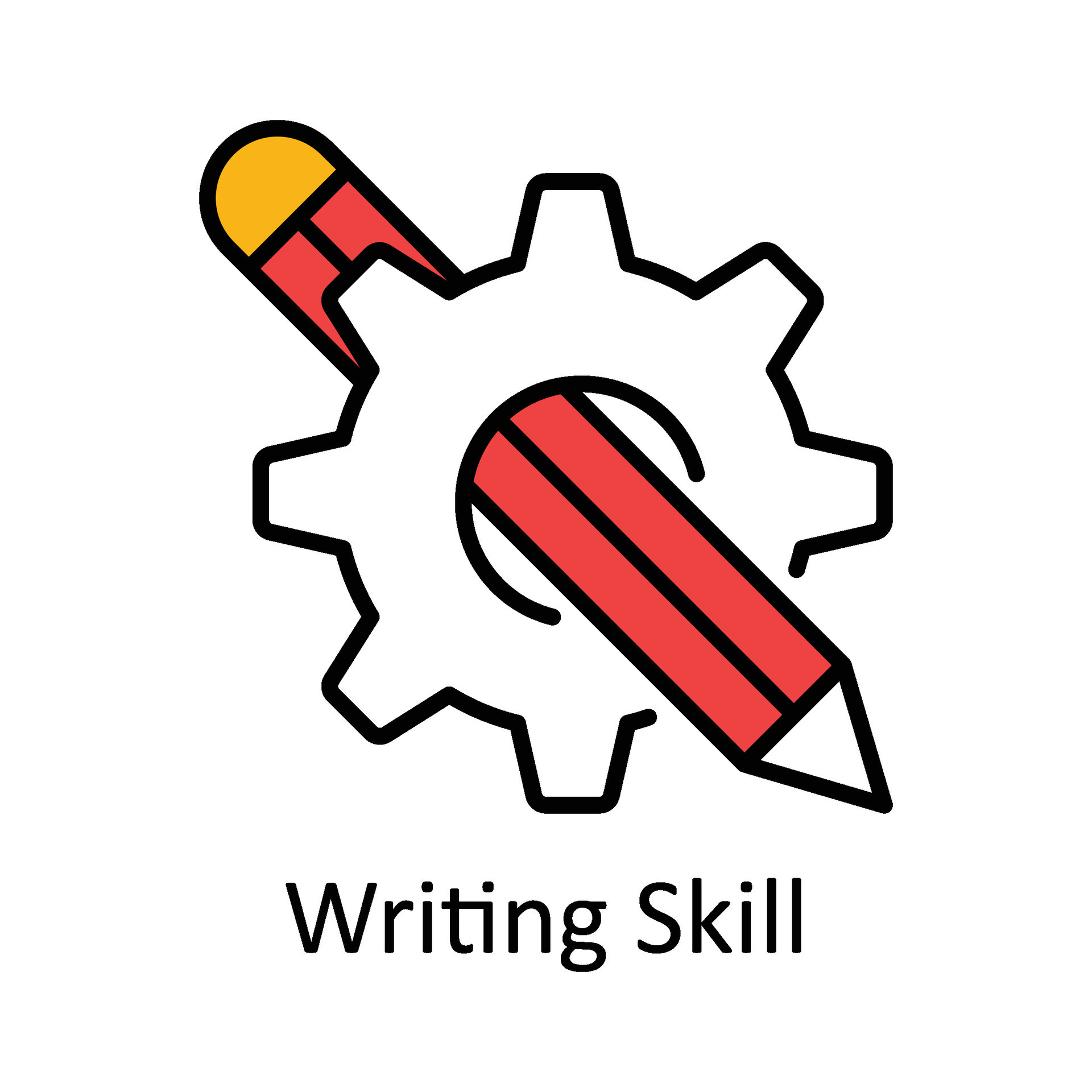 Writing Skill Filled outline Icon Design illustration. Art and Crafts ...