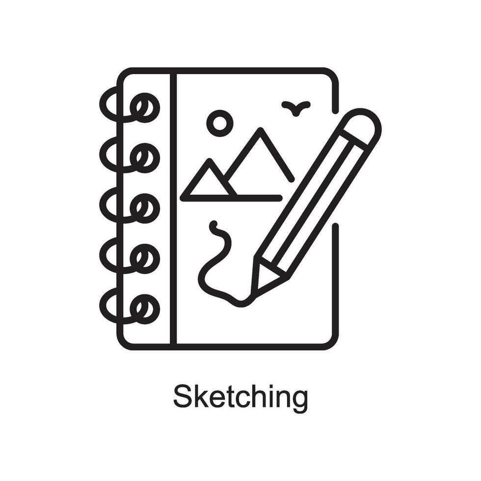Sketching vector outline Icon Design illustration. Art and Crafts ...