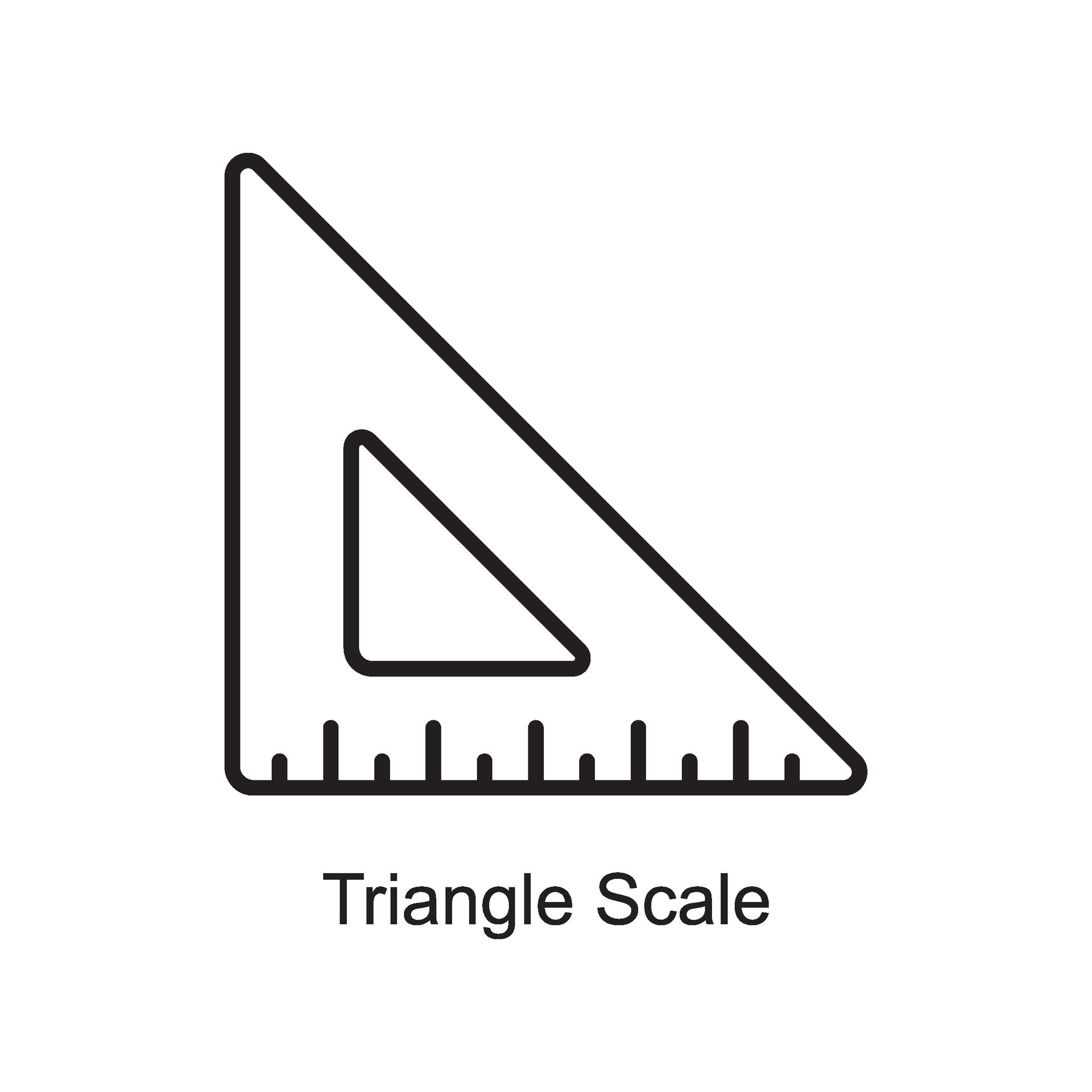 Triangle Scale vector outline Icon Design illustration. Art and Crafts ...