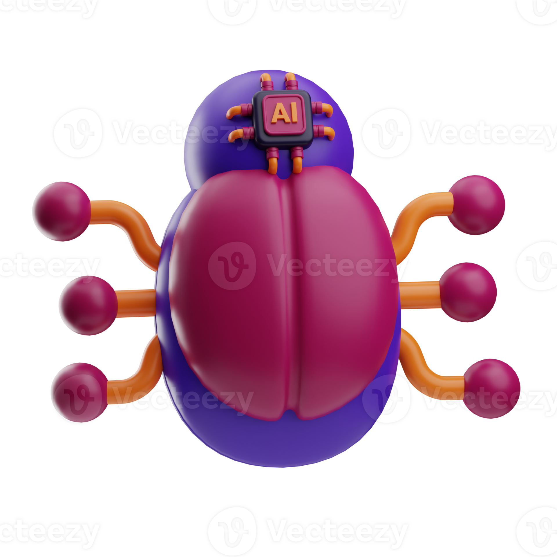 Artificial intelligence bug illustration 3d 26823949 PNG