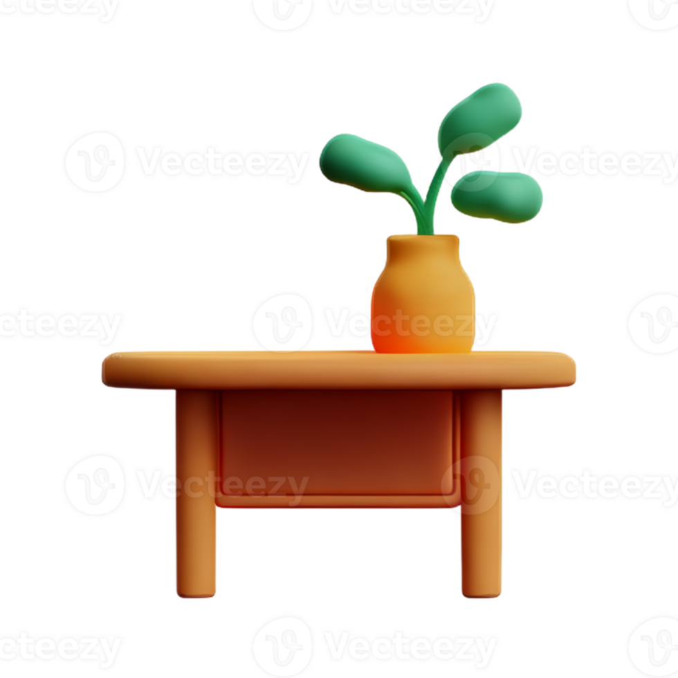 Small Table And Vase 26826724 Png