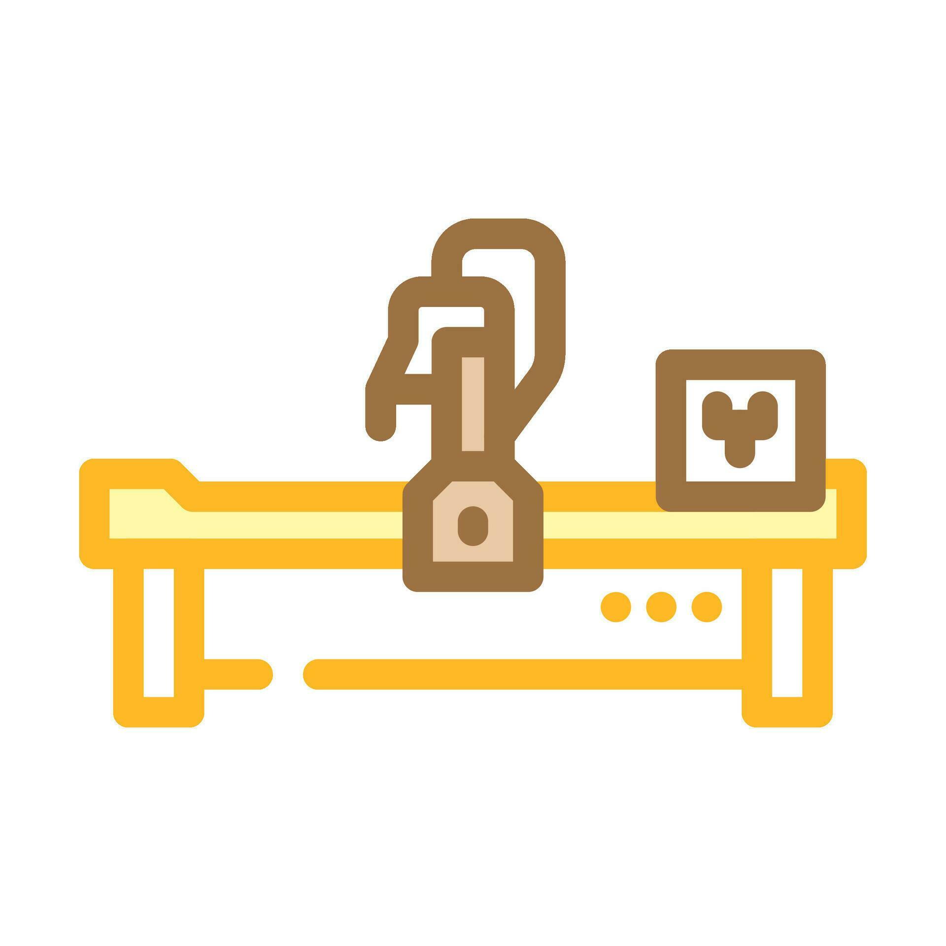 cnc machine manufacturing engineer color icon vector illustration ...