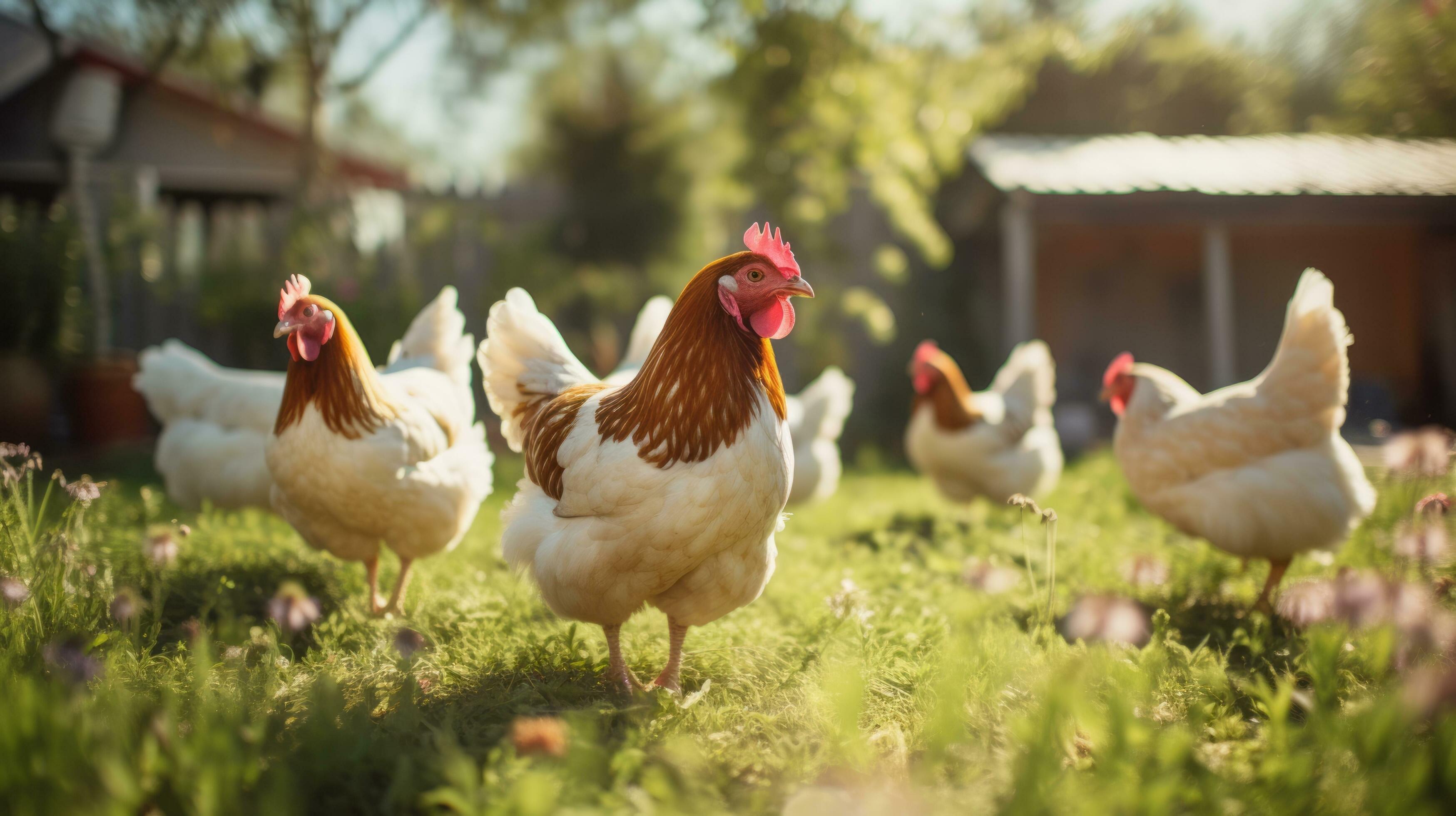 Chicken on the farm 26829798 Stock Photo at Vecteezy
