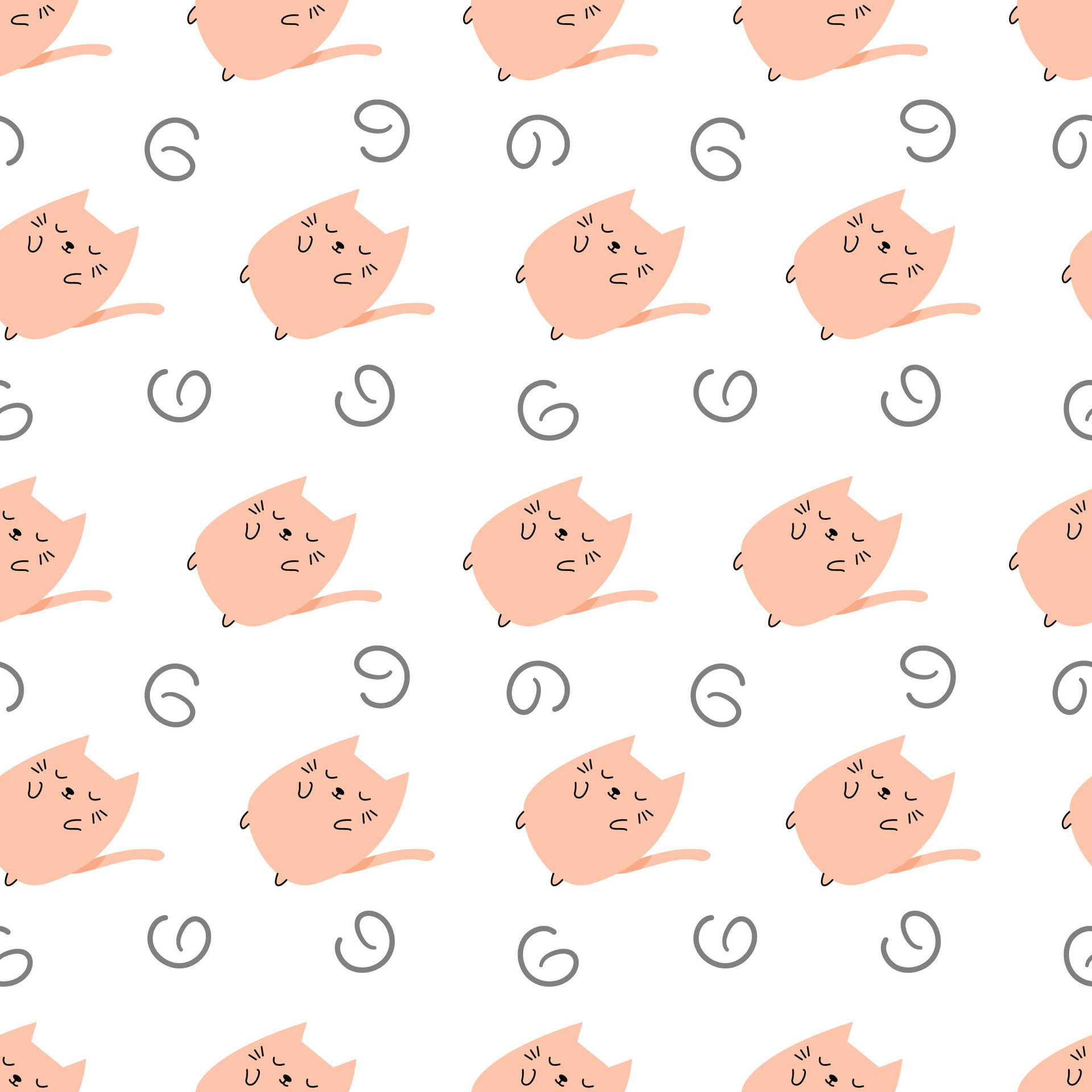 Cute Cat Cartoon Seamless Pattern Background For Illustration Book Wallpaper Wrapping