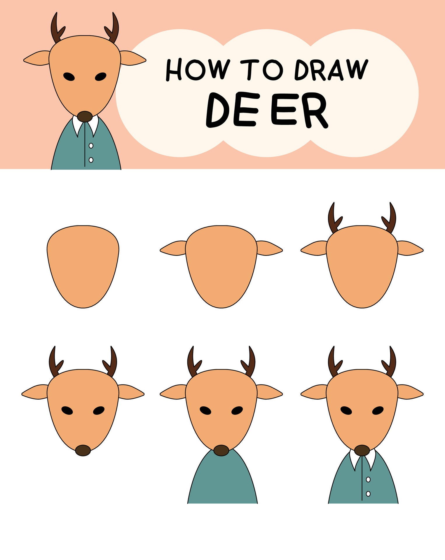 How To Draw A Deer Step By Step