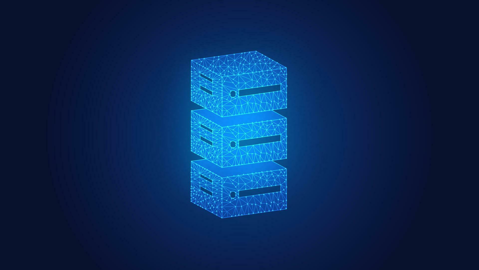 Data center of rack servers, cloud database. Concept of big data processing center 26831512 ...