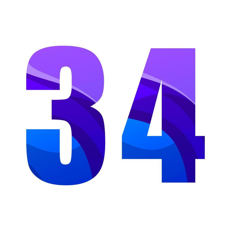 vector number 34 colorful gradient design 26831750 Vector Art at Vecteezy