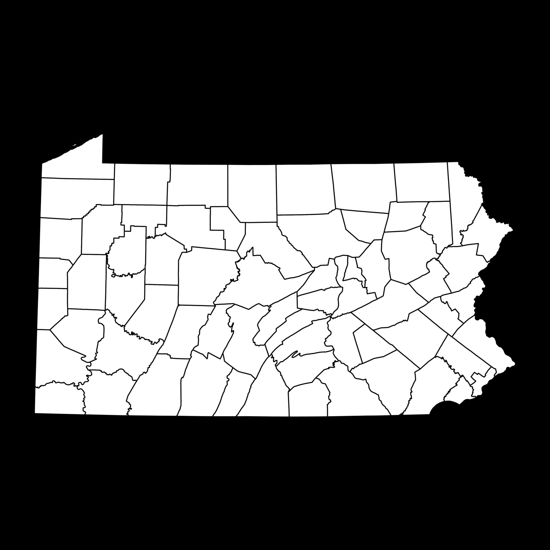 Pennsylvania State Map With Counties Vector Illustration 26834352 Vector Art At Vecteezy