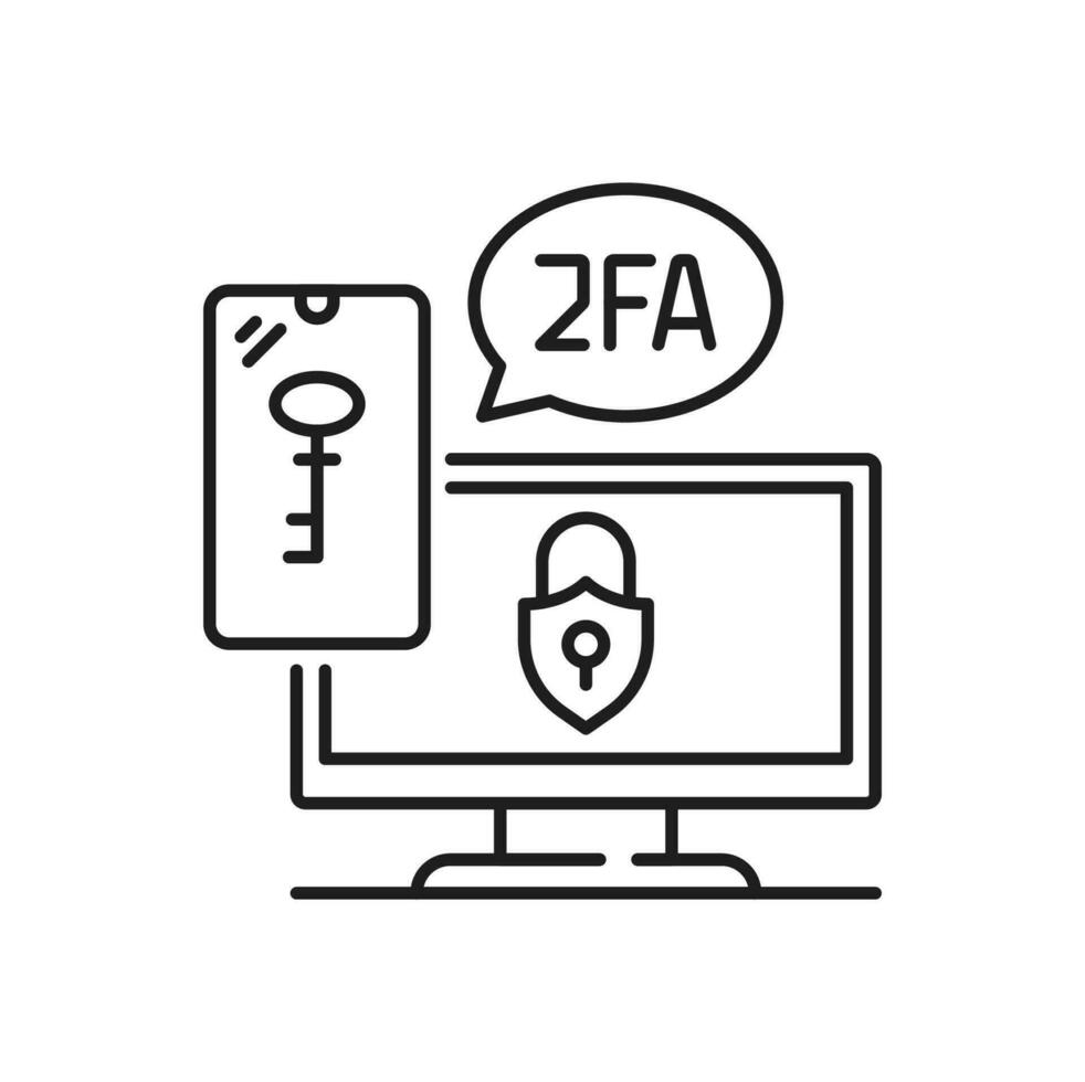 2fa Password Authentication 2 Factor Verification 26836489 Vector Art