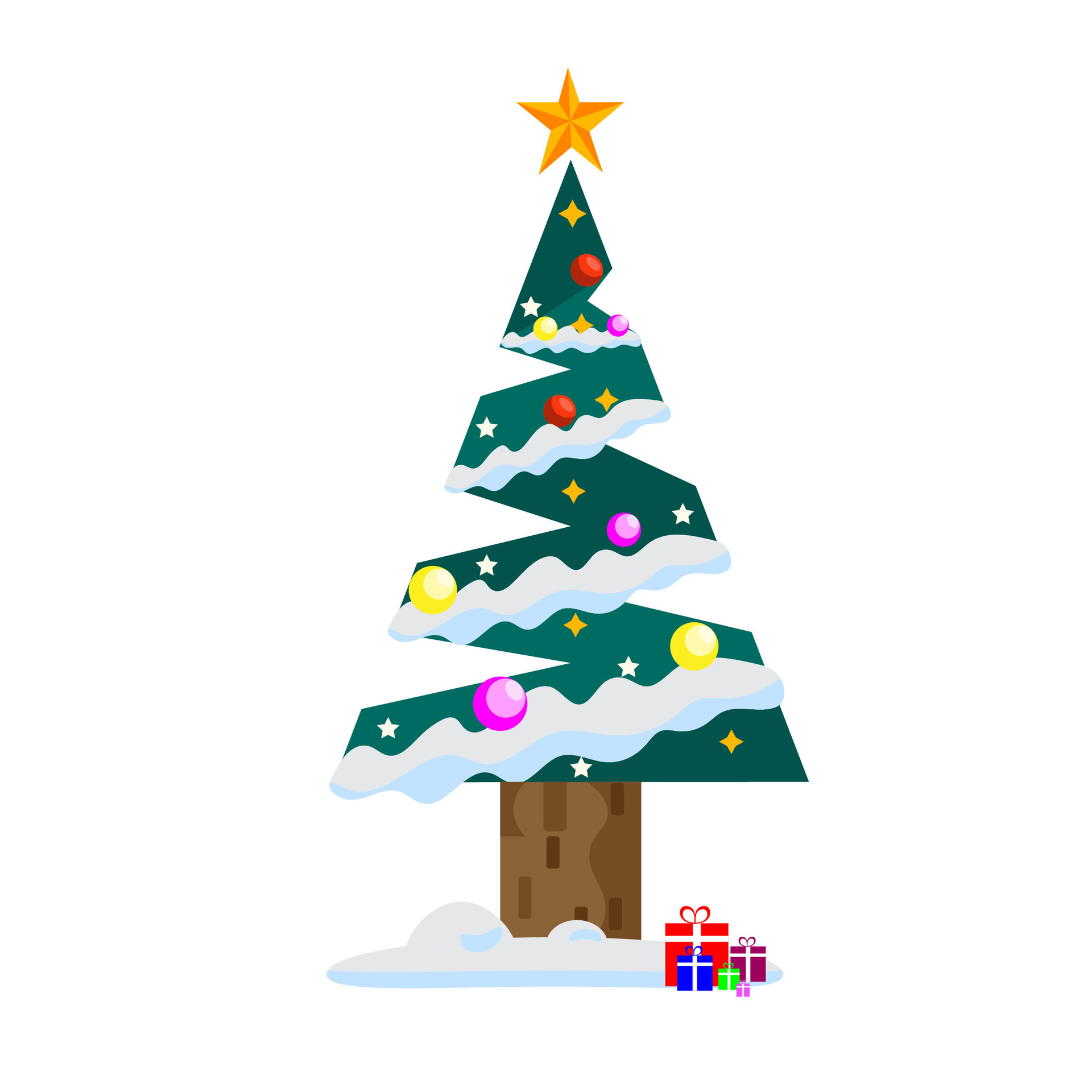 Unique Christmas tree vector clipart design 26838426 Vector Art at Vecteezy