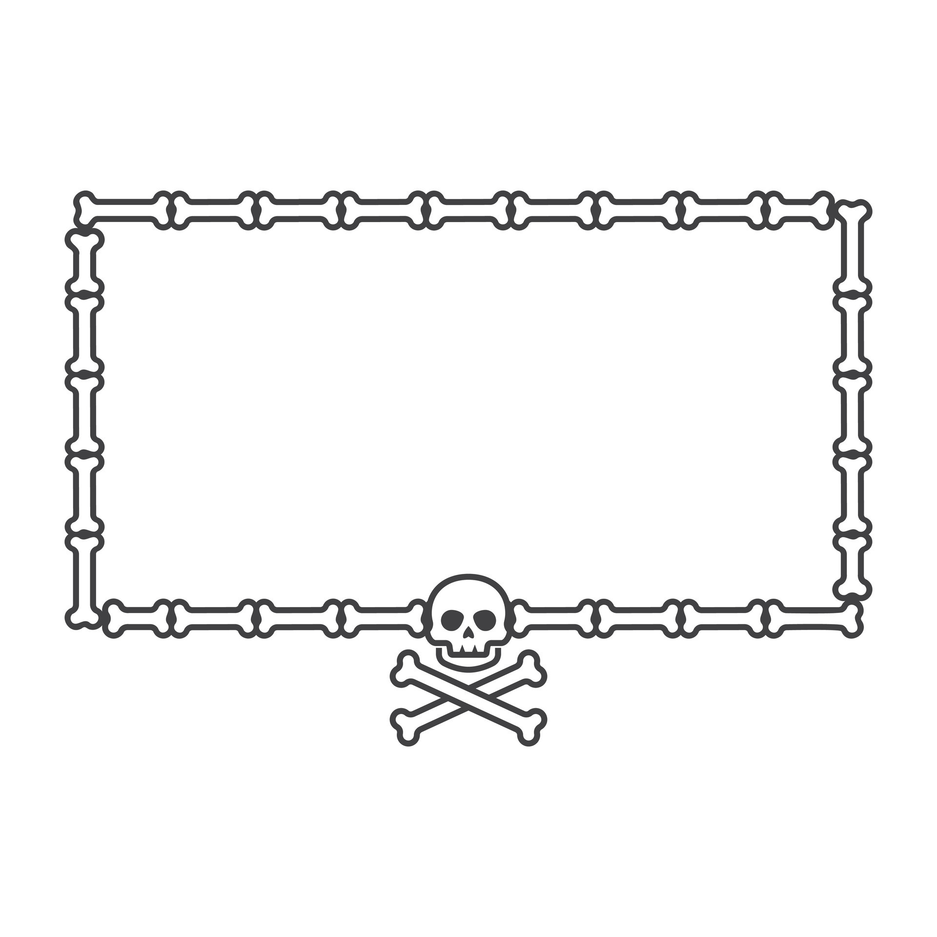 Skull Frame Rectangle Halloween Vector 26838511 Vector Art At Vecteezy