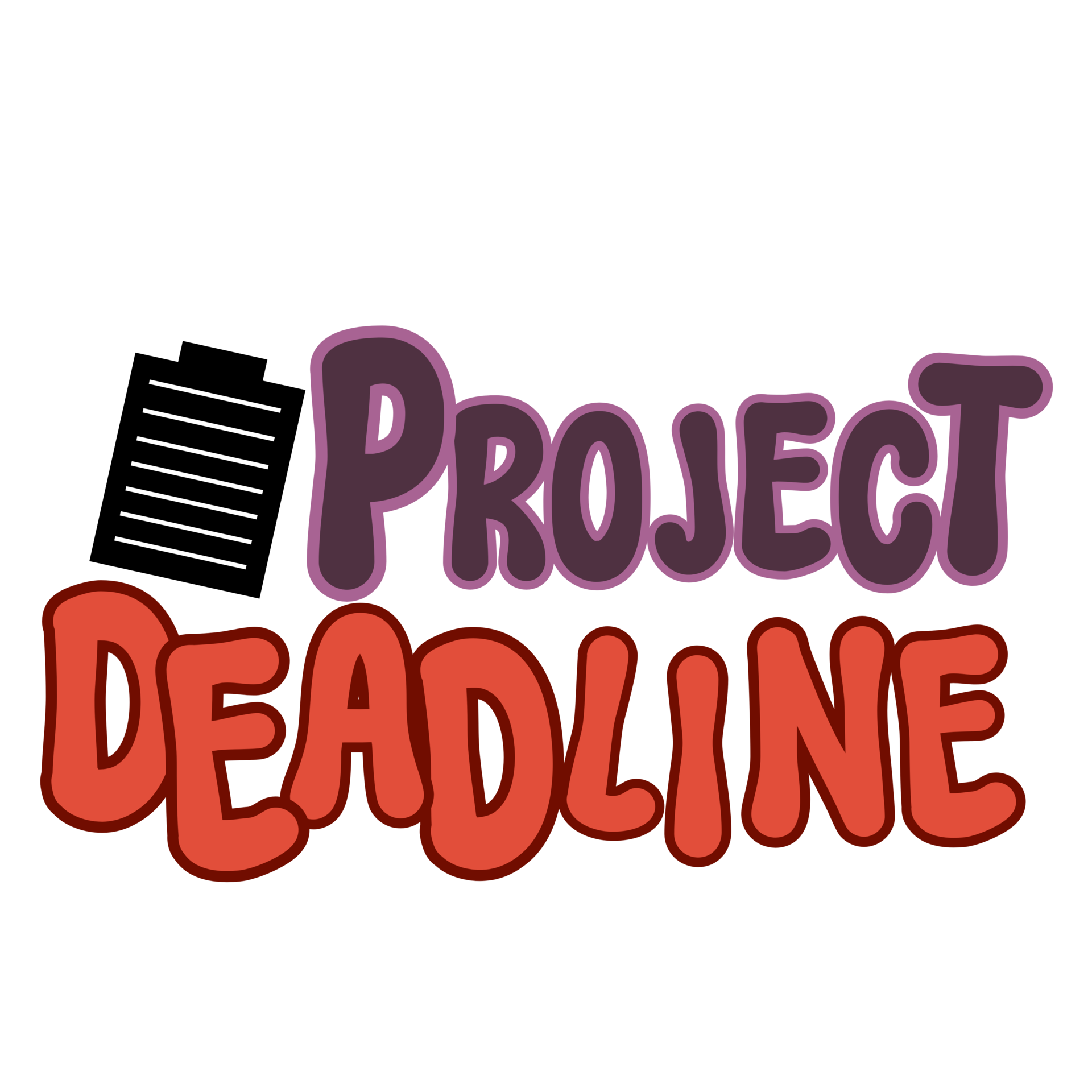 Project Deadline Text Calligraphy With Assignment Paper Icon Project