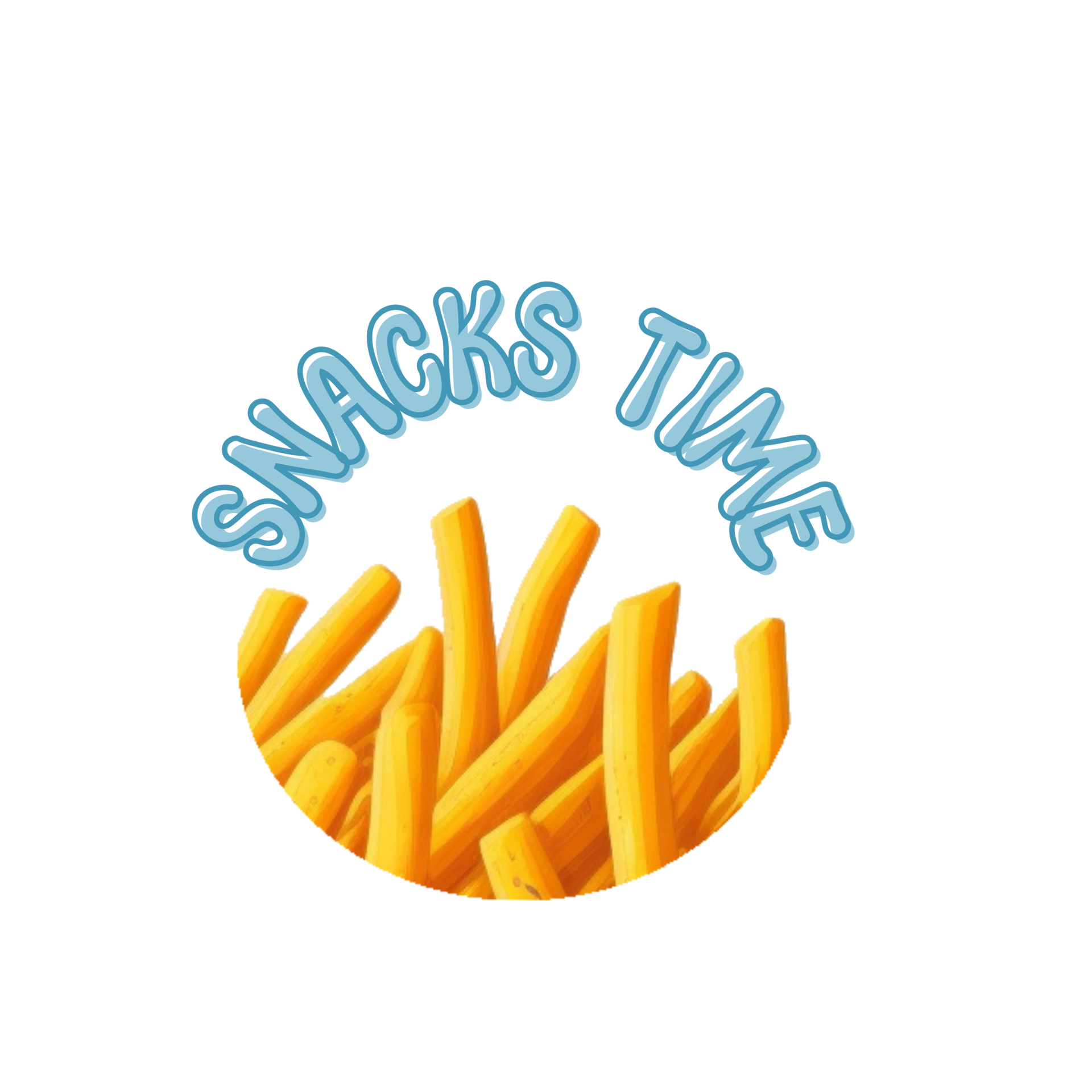 Snacks TimeText With Colorful French Fries Illustration Snacks snacks-timetext-with-colorful-french-fries-illustration-snacks