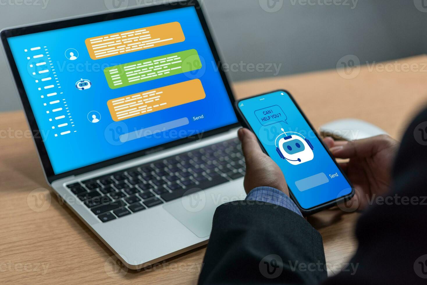 Chatbot conversation Ai Artificial Intelligence technology online customer service. ChatGPT ...
