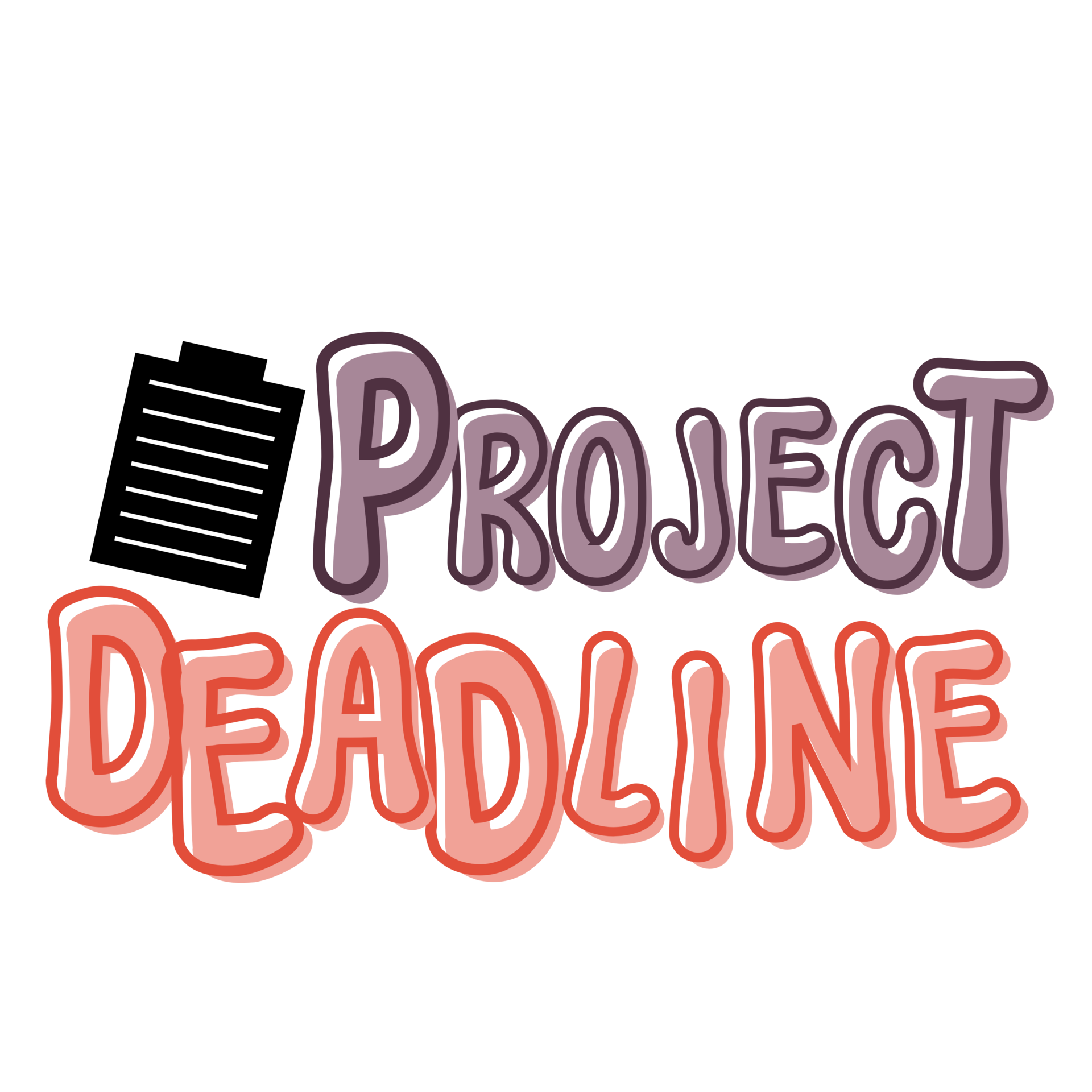 Project Deadline Text Calligraphy With Assignment Paper Icon Project