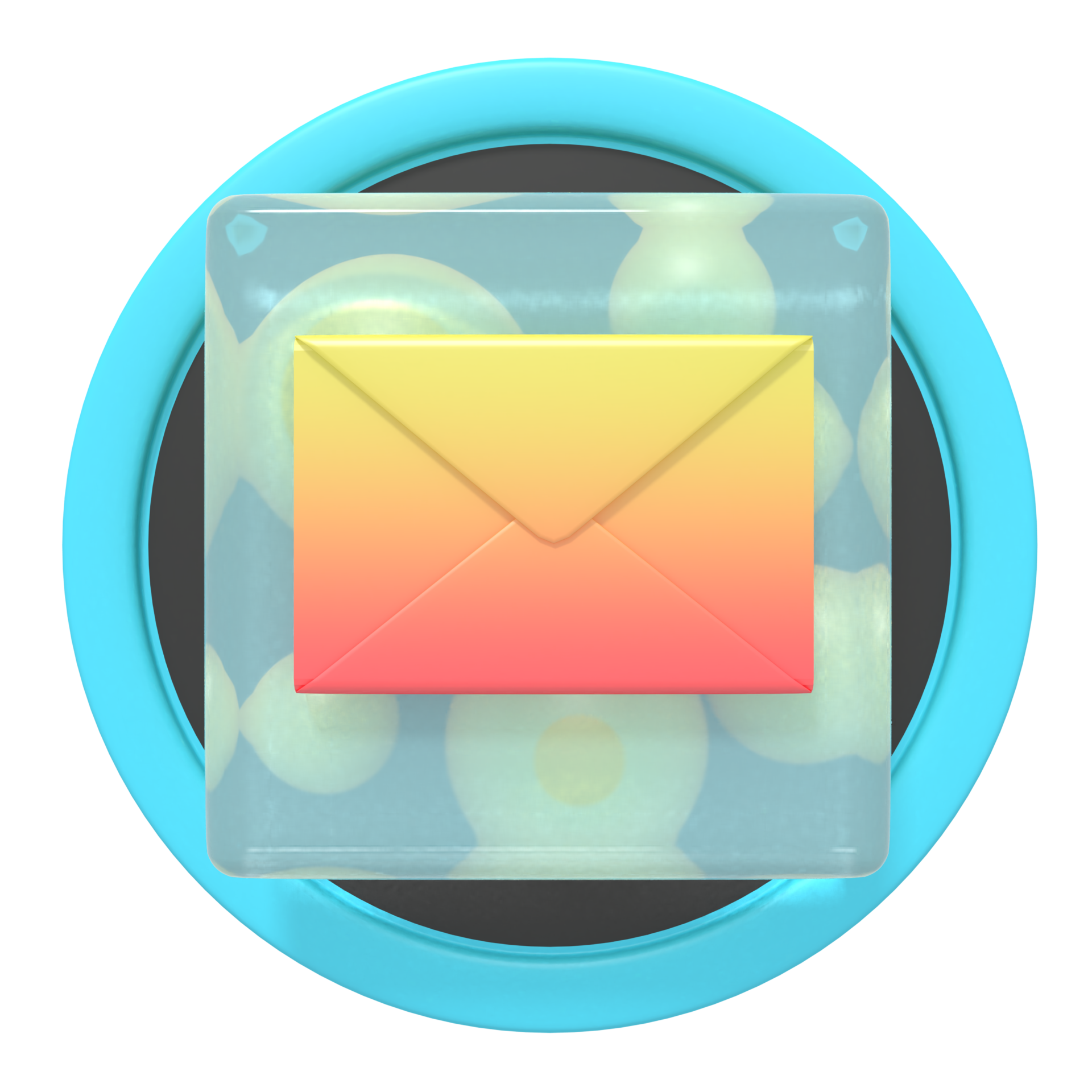 Envelope button of 3d icon 26845138 PNG