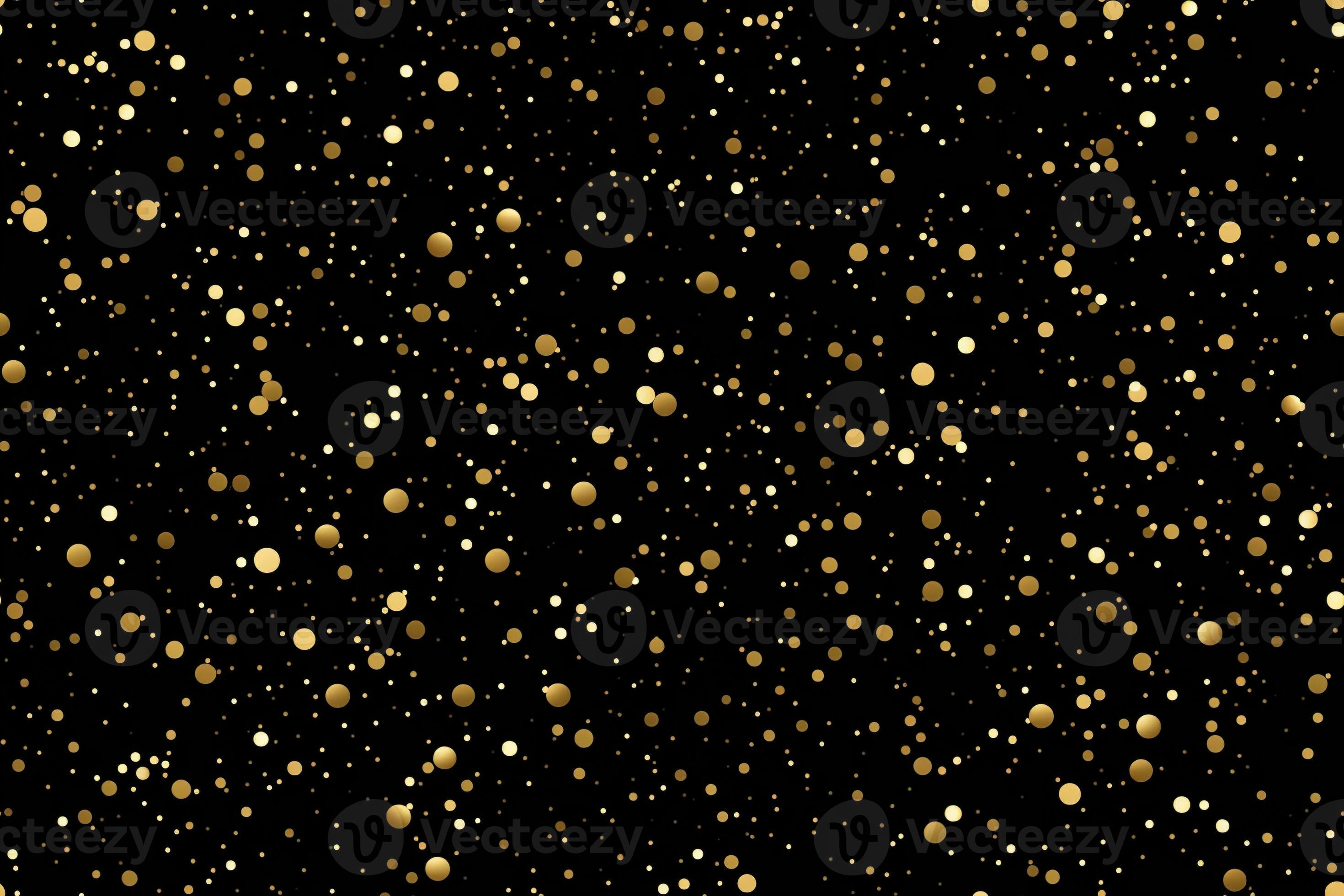 Black seamless pattern with golden glitter, sequins. Applicable for wrapping paper, print ...