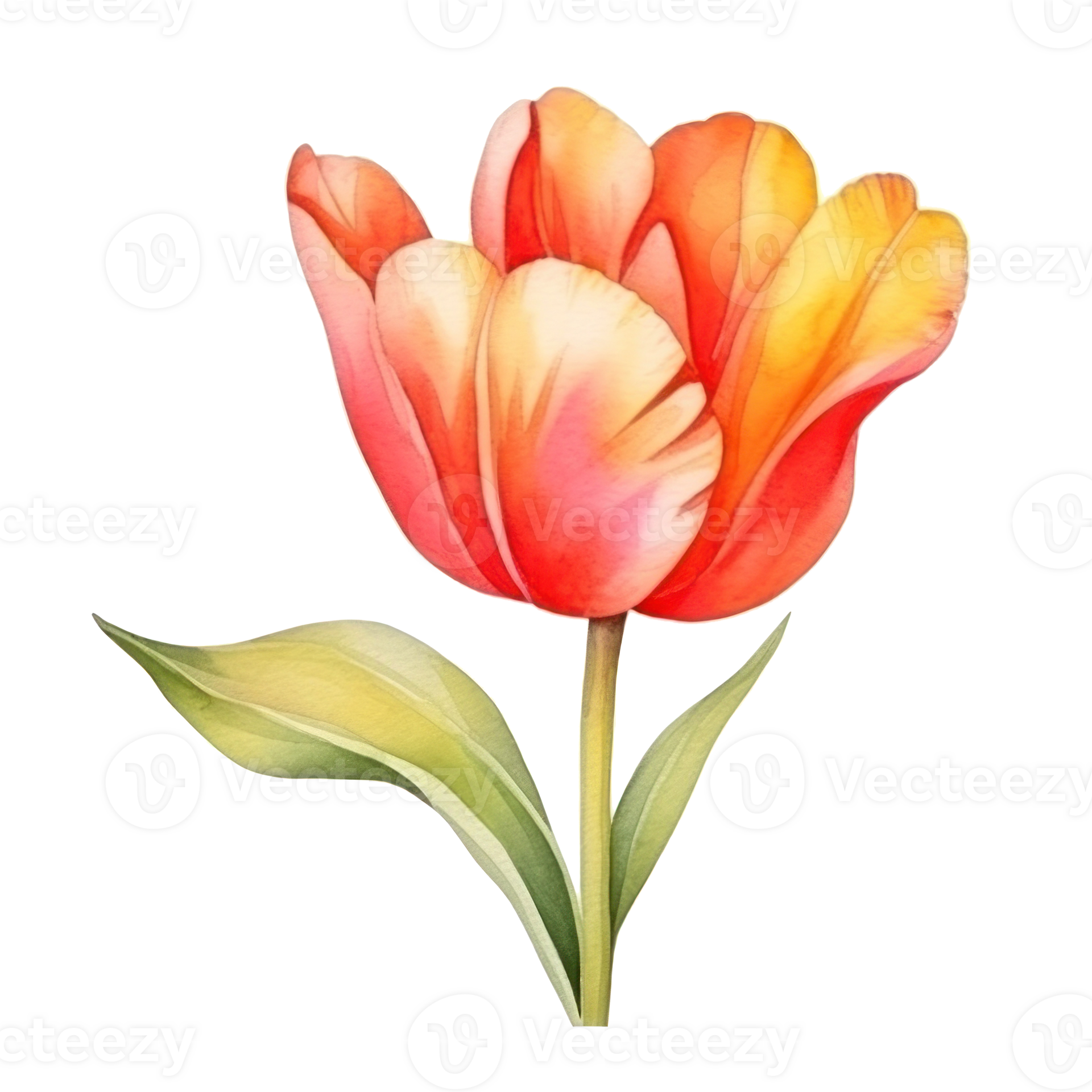 Watercolor tulip flower isolated 26847779 PNG
