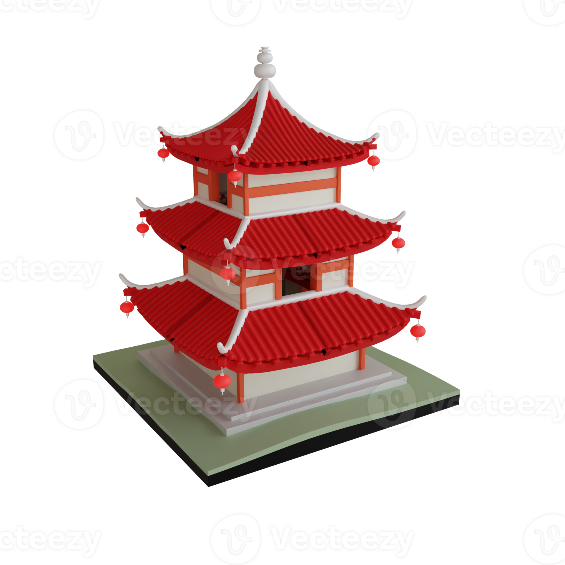 Chinese traditional house 3d illustration 26847903 PNG