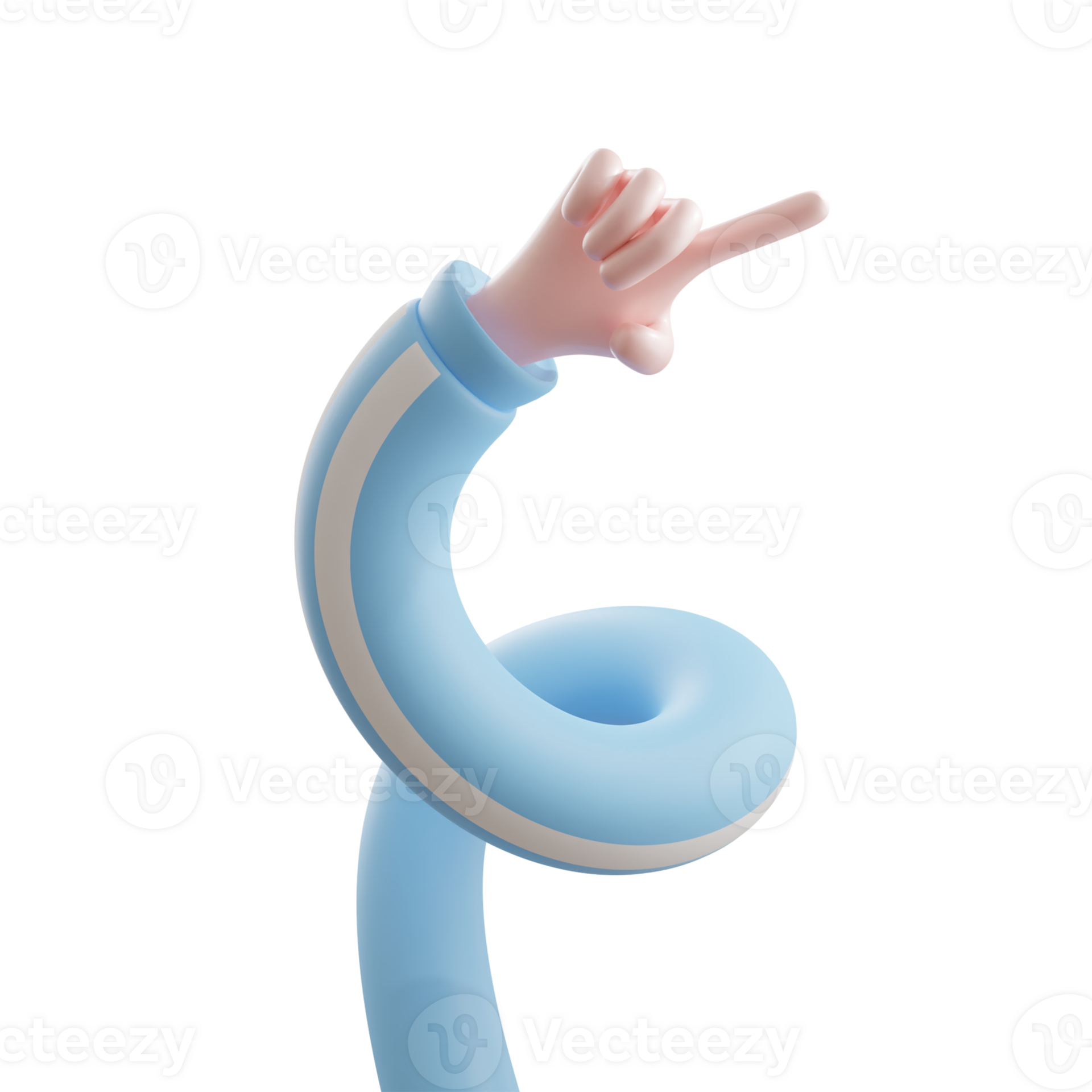 3d Illustration Of One Finger Cartoon Character Hand Pointing Gesture Business Clip Art 3d