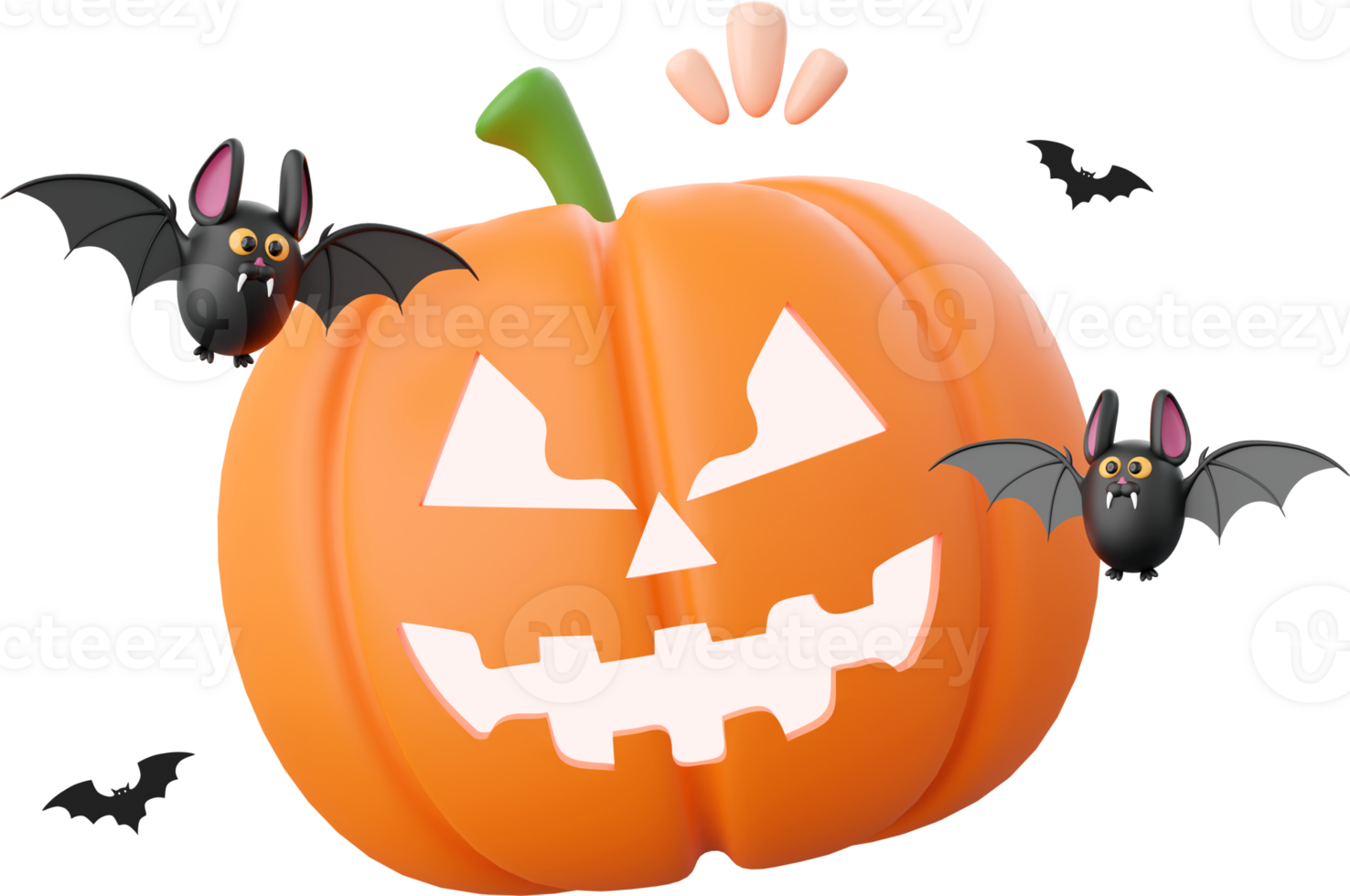 Pumpkin Jack O Lantern Halloween Theme Elements 3d Illustration