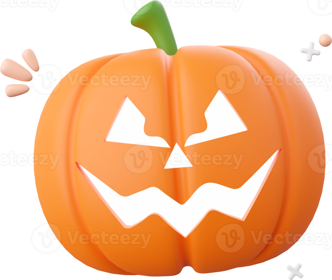 Pumpkin Jack O Lantern Halloween Theme Elements 3d Illustration