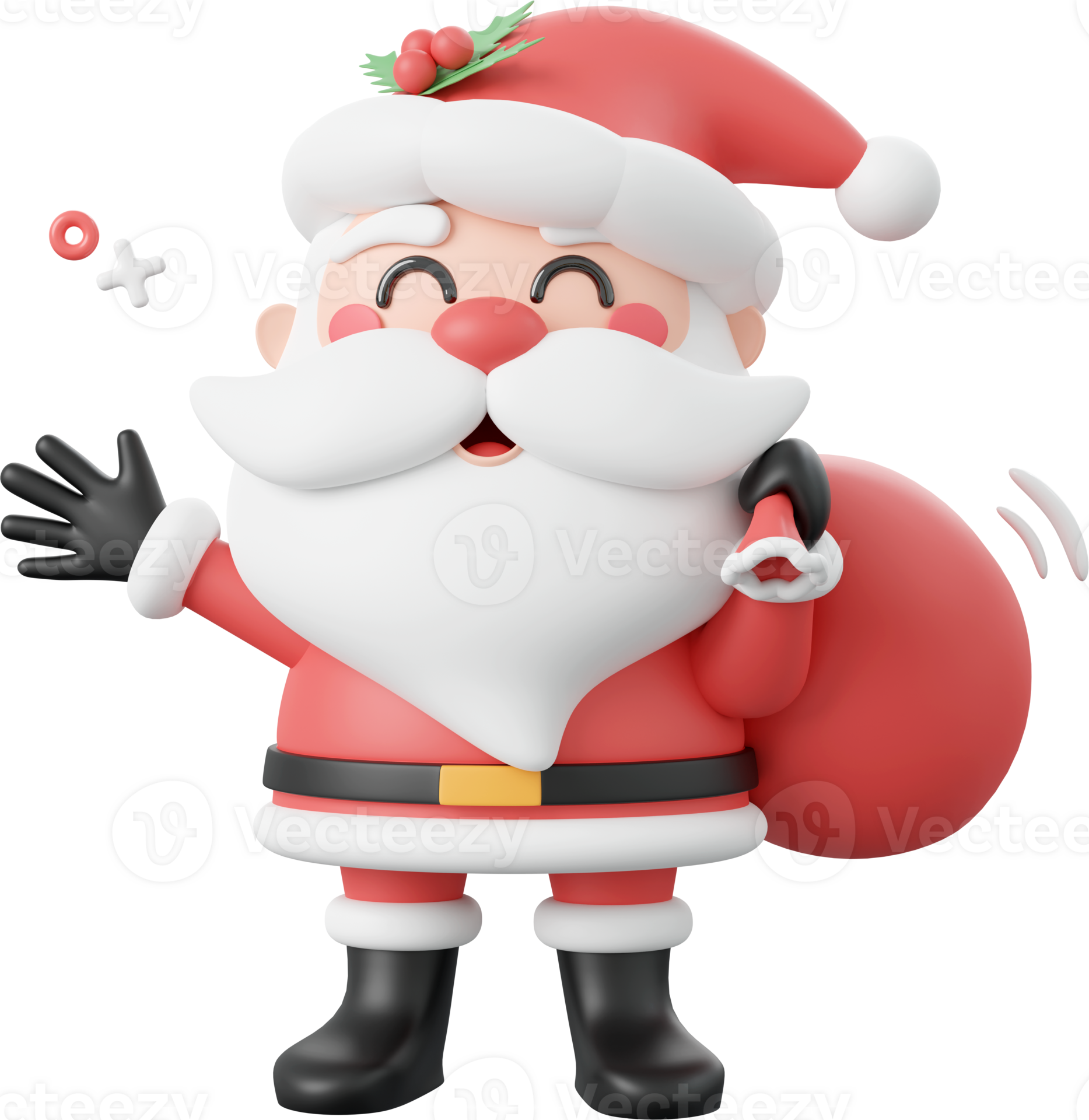 Cute Christmas Santa Claus Christmas Theme Elements 3d Illustration