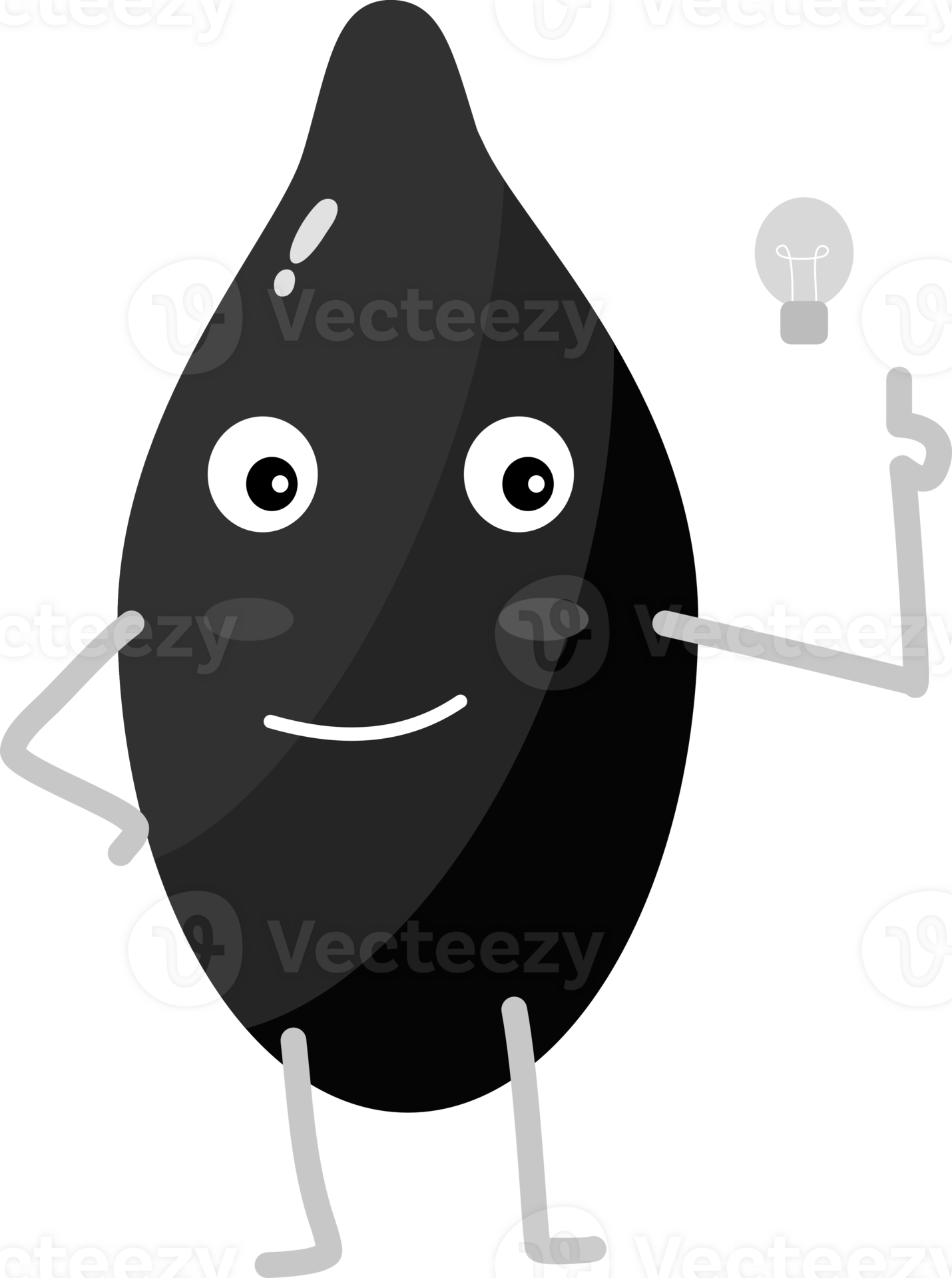 Black Sesame Seeds Mascot Character Design 26852358 Png