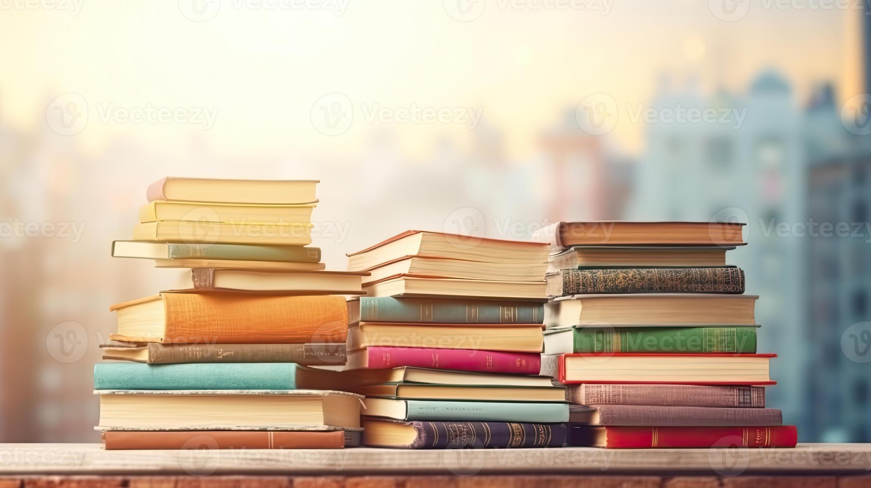 World book day design of a collection of stack of books for banner ...