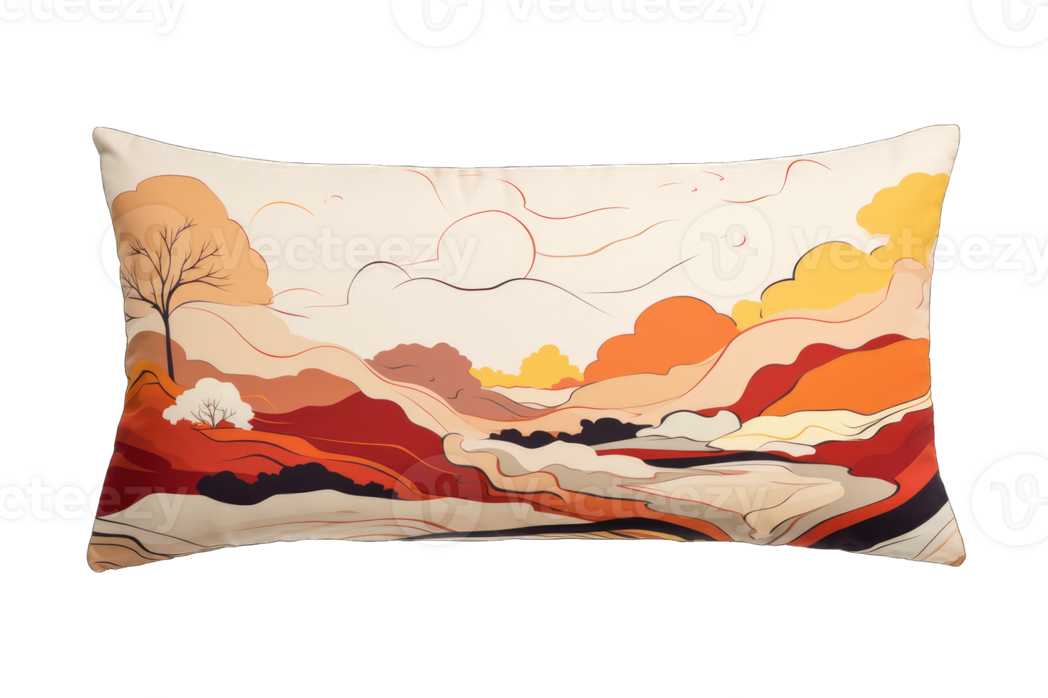 Colorful pillow case design mockup, isolated on transparent background, generative AI 26860671 PNG