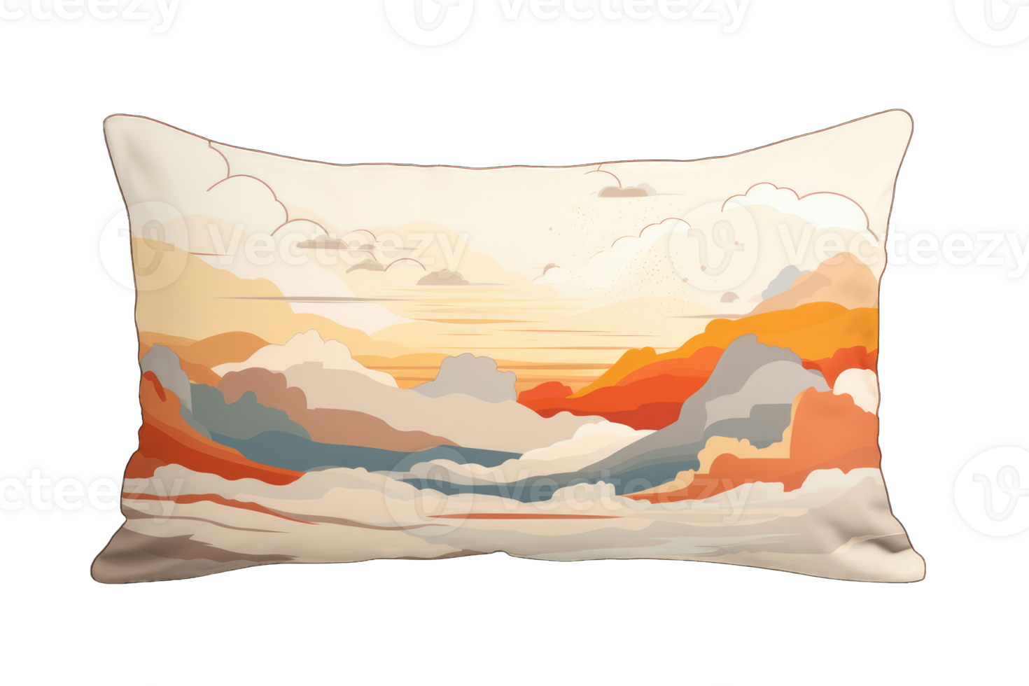 Colorful pillow case design mockup, isolated on transparent background, generative AI 26860674 PNG