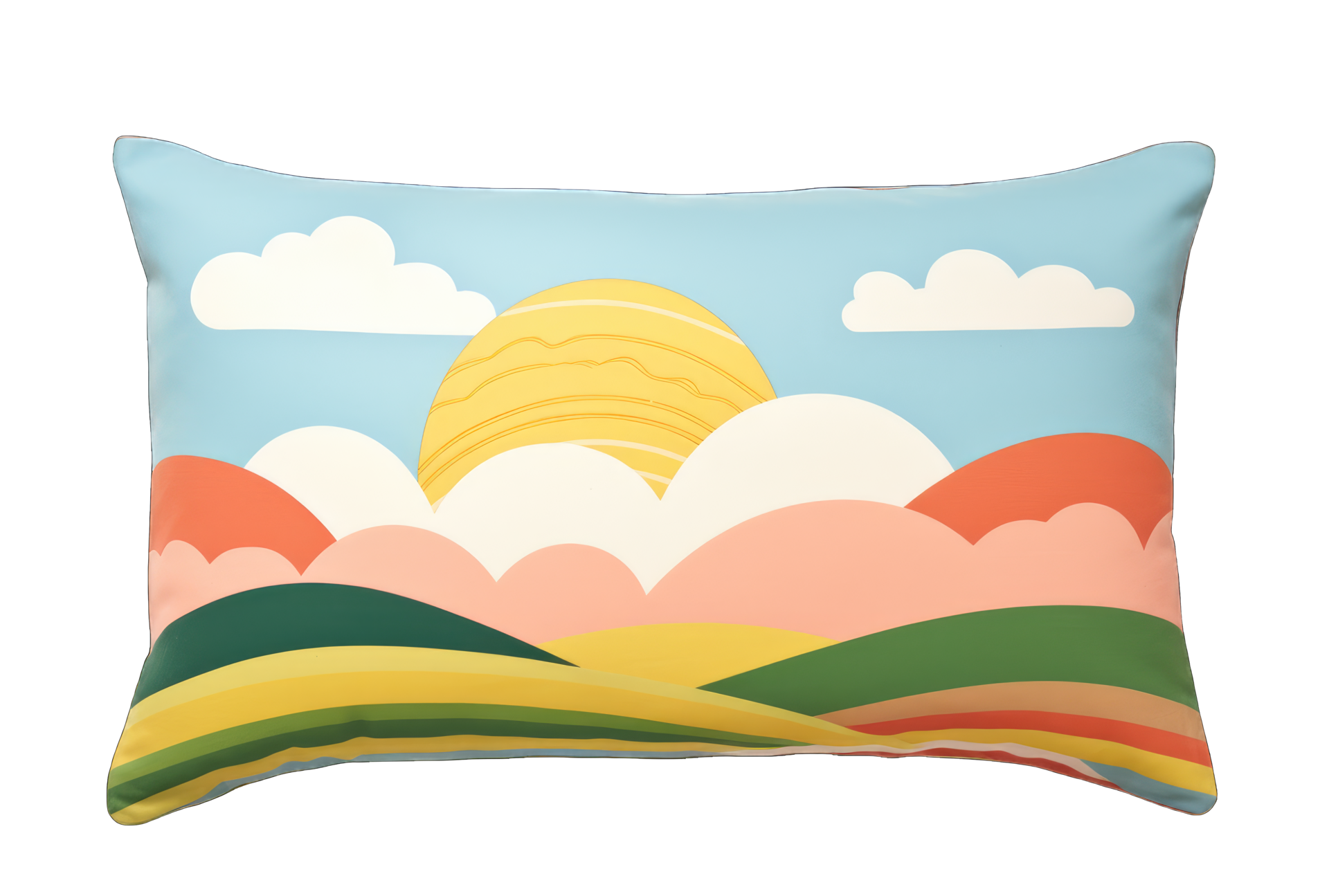 Colorful pillow case design mockup, isolated on transparent background, generative AI 26860691 PNG