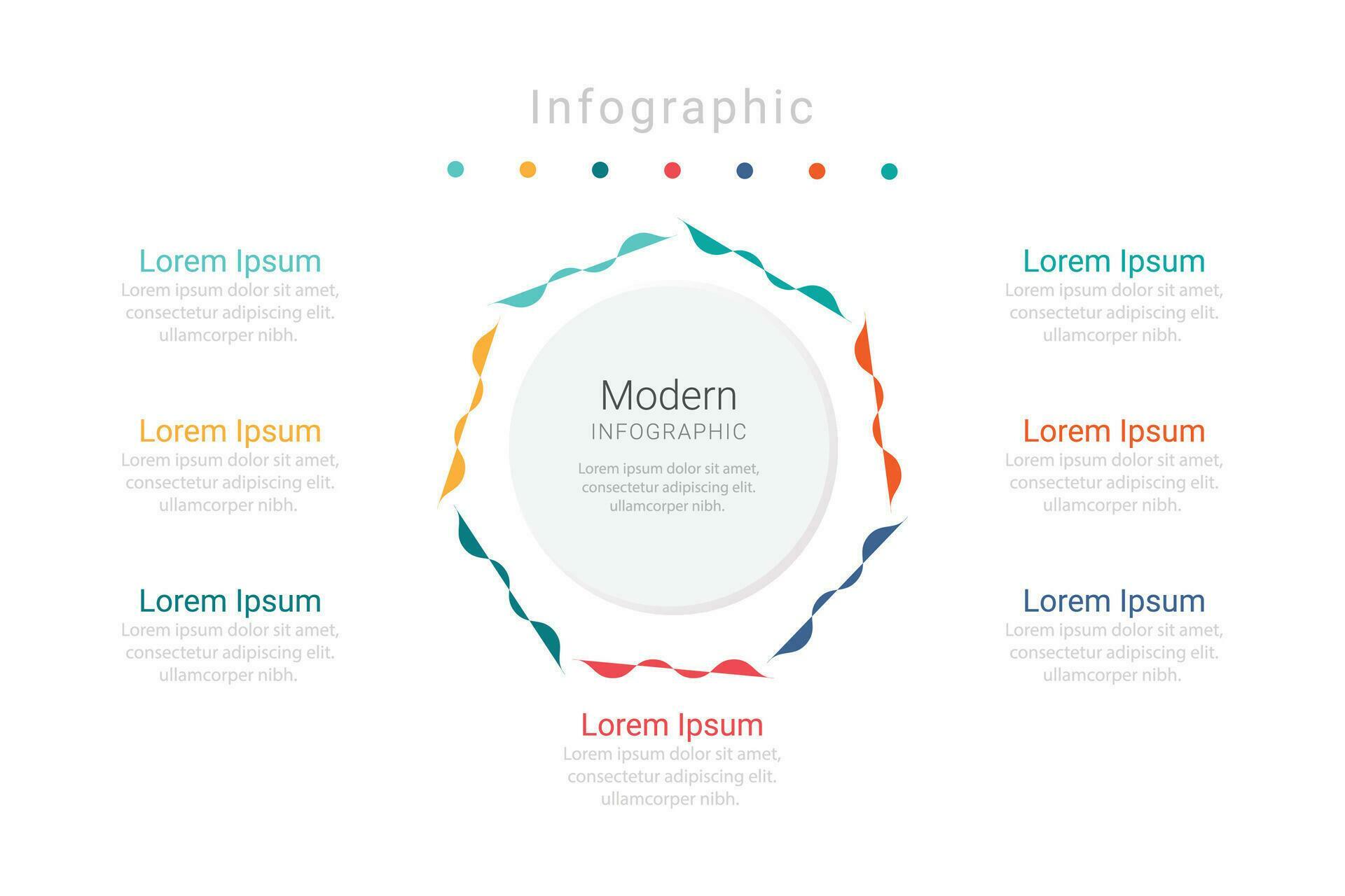 Vector infographic design template with 7 level or steps or options ...