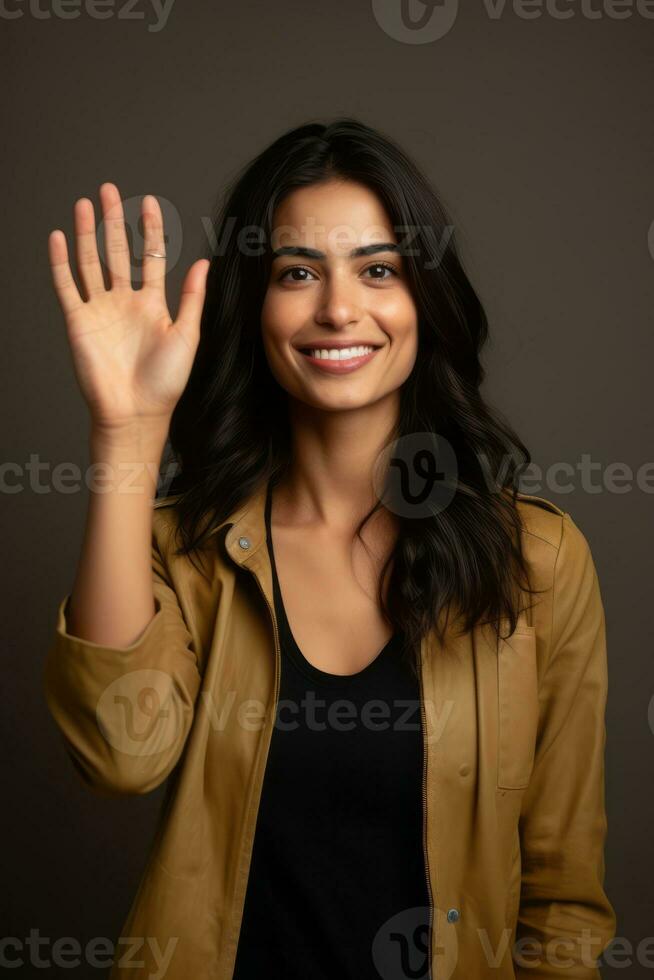 Emotional Dynamic Pose 30 Year Old Woman Ai Generative 26893491 Stock